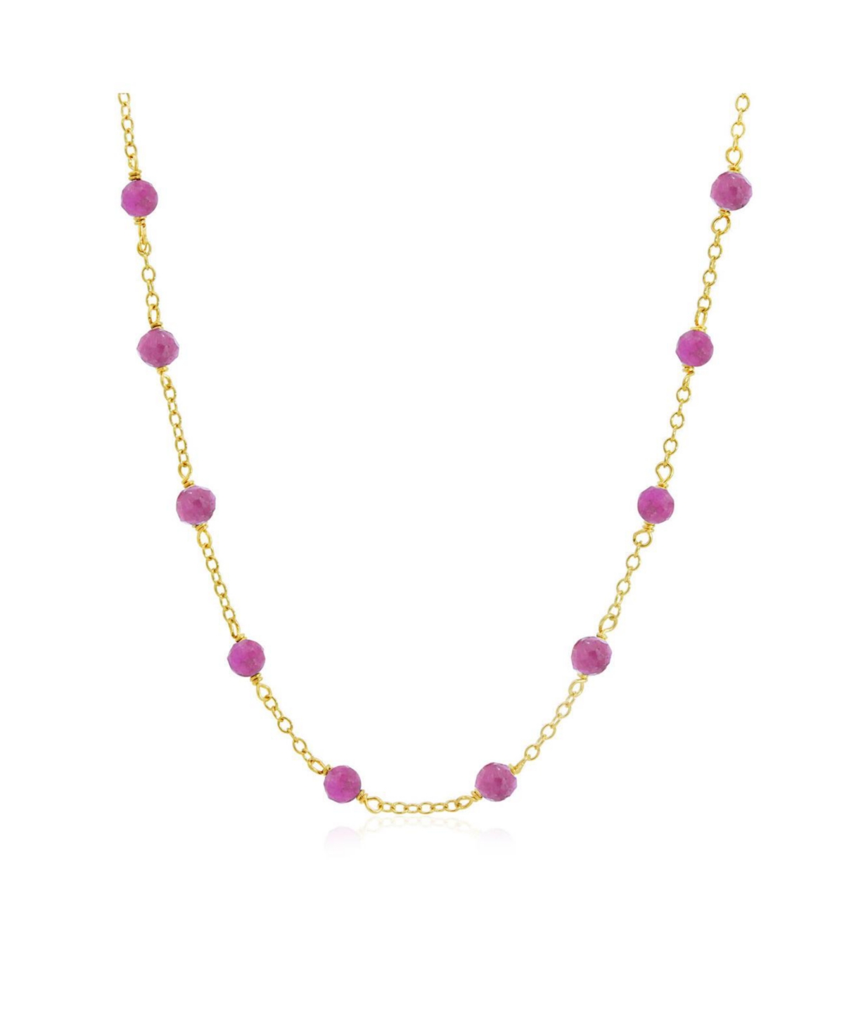 Click here for The Lovery Ruby Bead Chain Necklace 14K Gold - Rub... prices