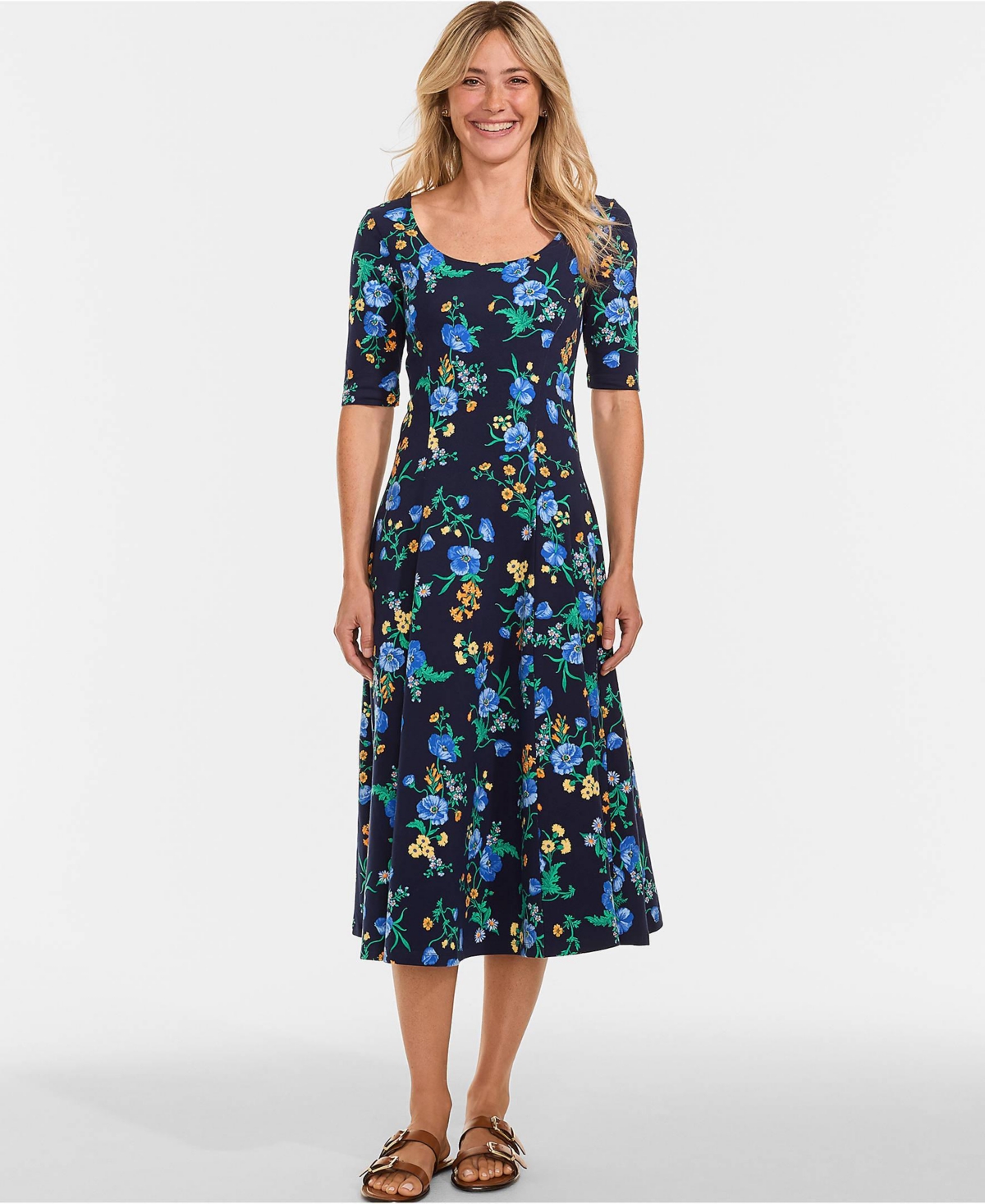 Click here for Lands End Womens Starfish Elbow Sleeve Midi Fit an... prices