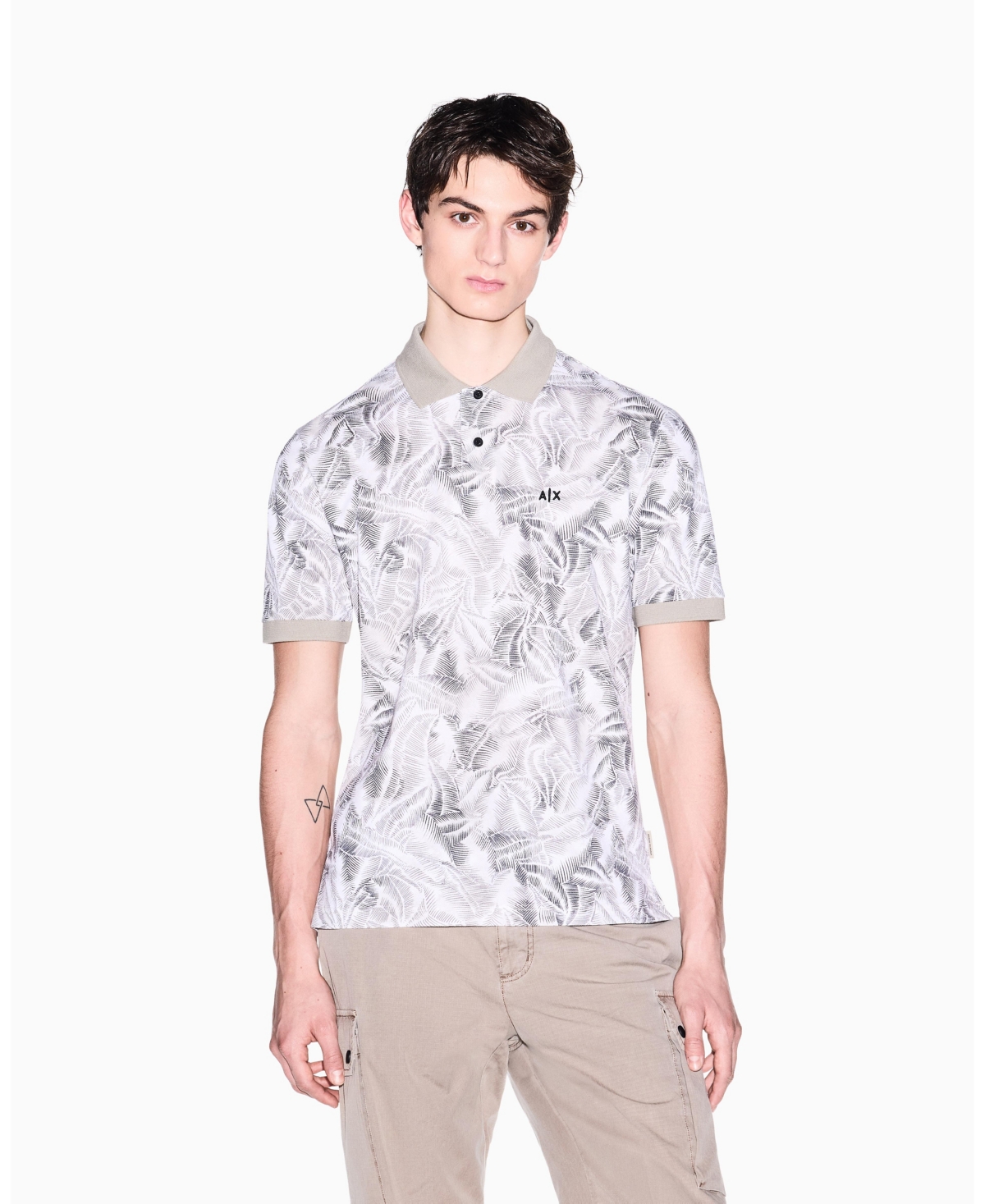 Click here for A|X Armani Exchange Mens Ibiza X Pique Leaf Print... prices
