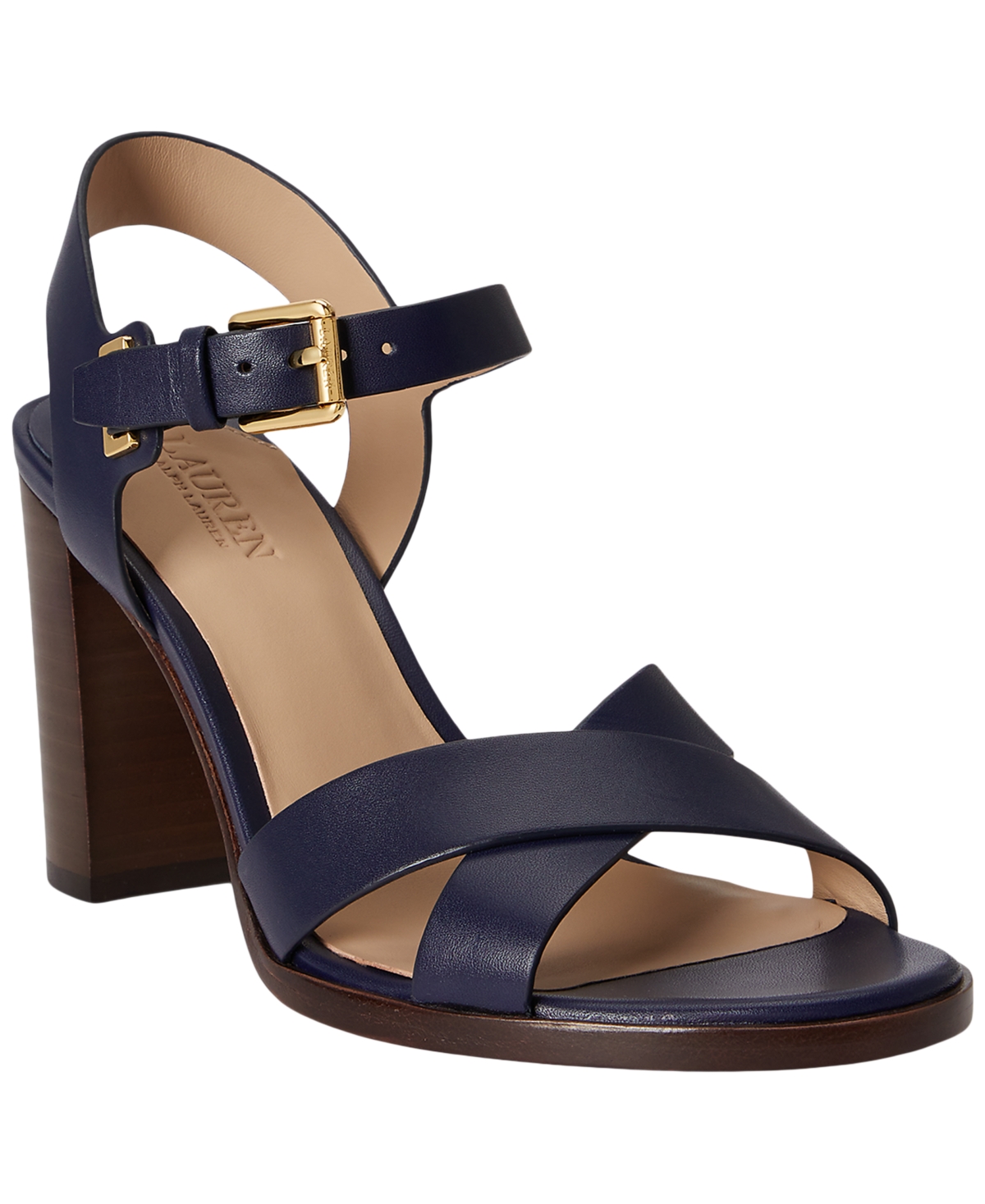 Lauren Ralph Lauren Womens Emeryn Open Toe Sandals - Refined Navy
