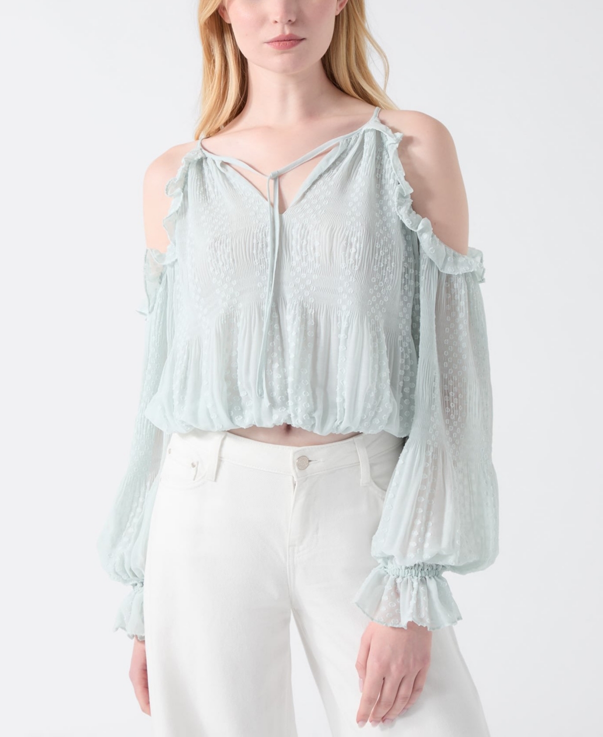 Click here for Guess Womens Emilia Long-Sleeve Cold Shoulder Top... prices