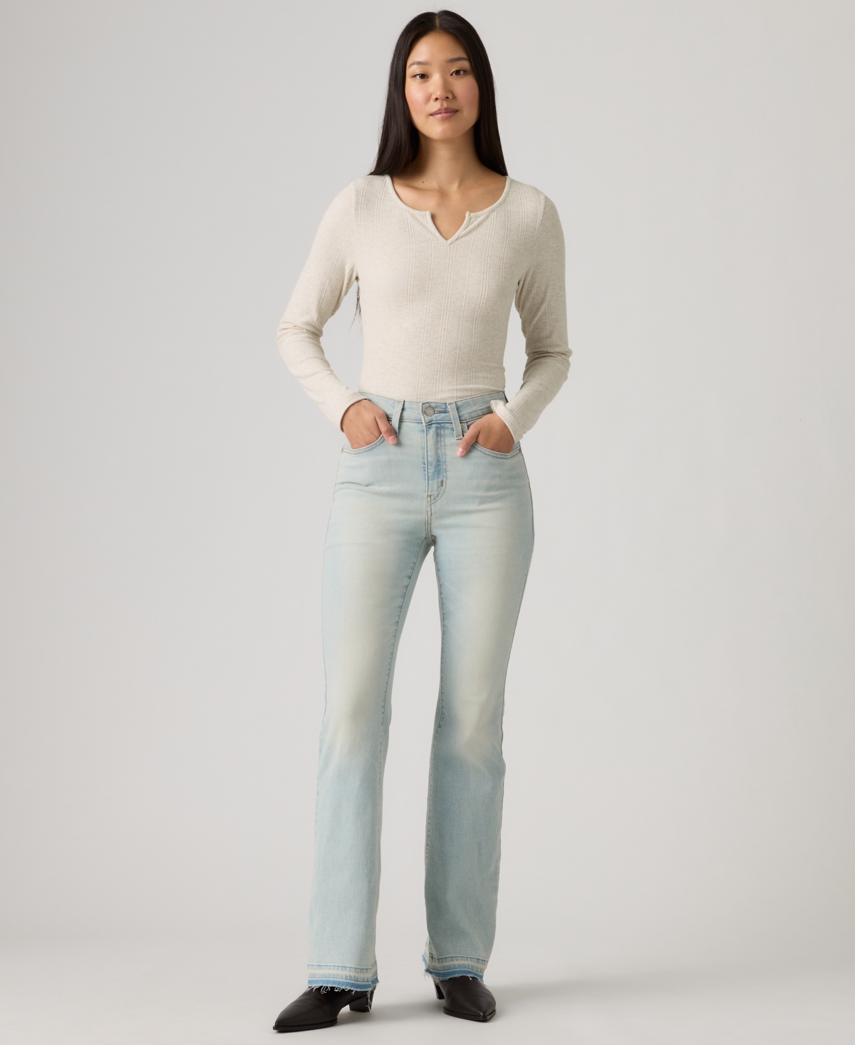 Click here for Levis Womens 726 High Rise Slim Fit Flare Jeans -... prices
