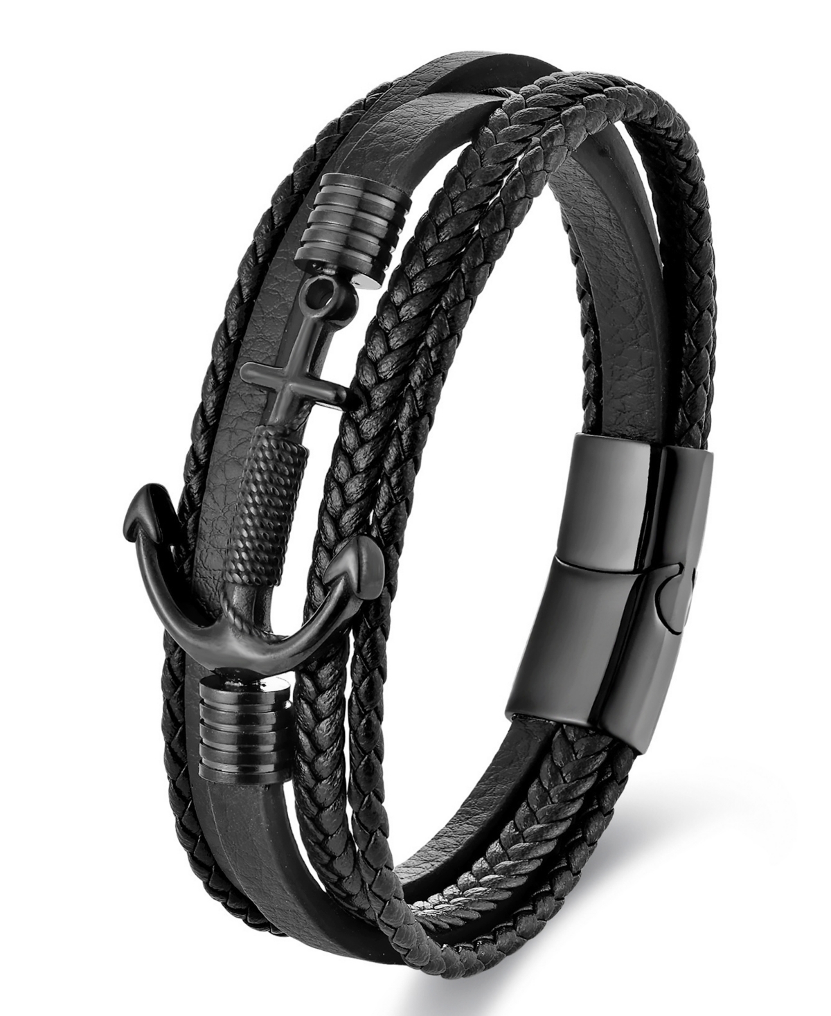 Click here for Rhona Sutton Mens Leather Bracelet in Stainless St... prices