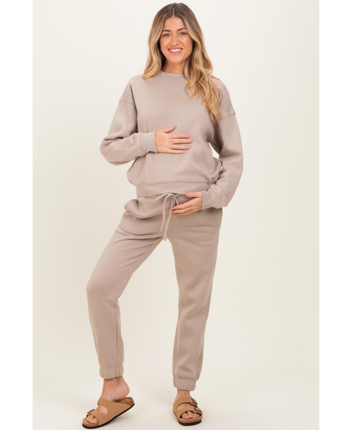 Click here for Pinkblush Maternity Fleece Long Sleeve Pullover &... prices