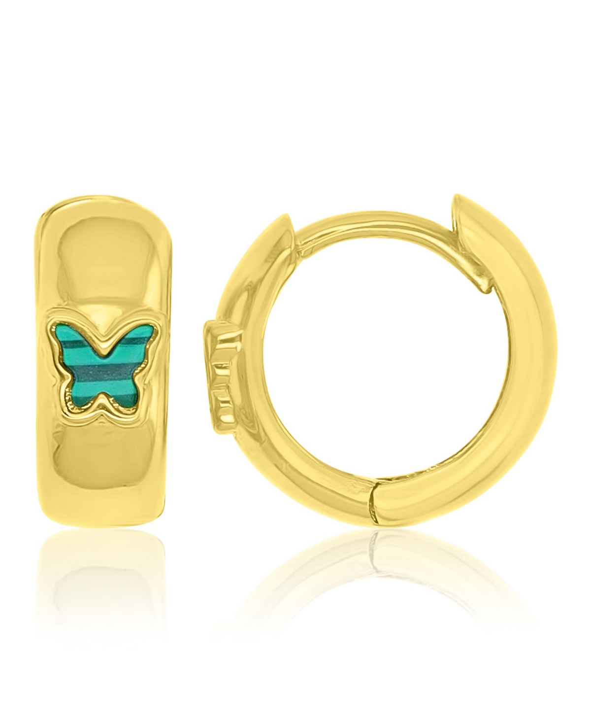 Click here for Macys Simulated Malachite Butterfly Huggie Earring... prices