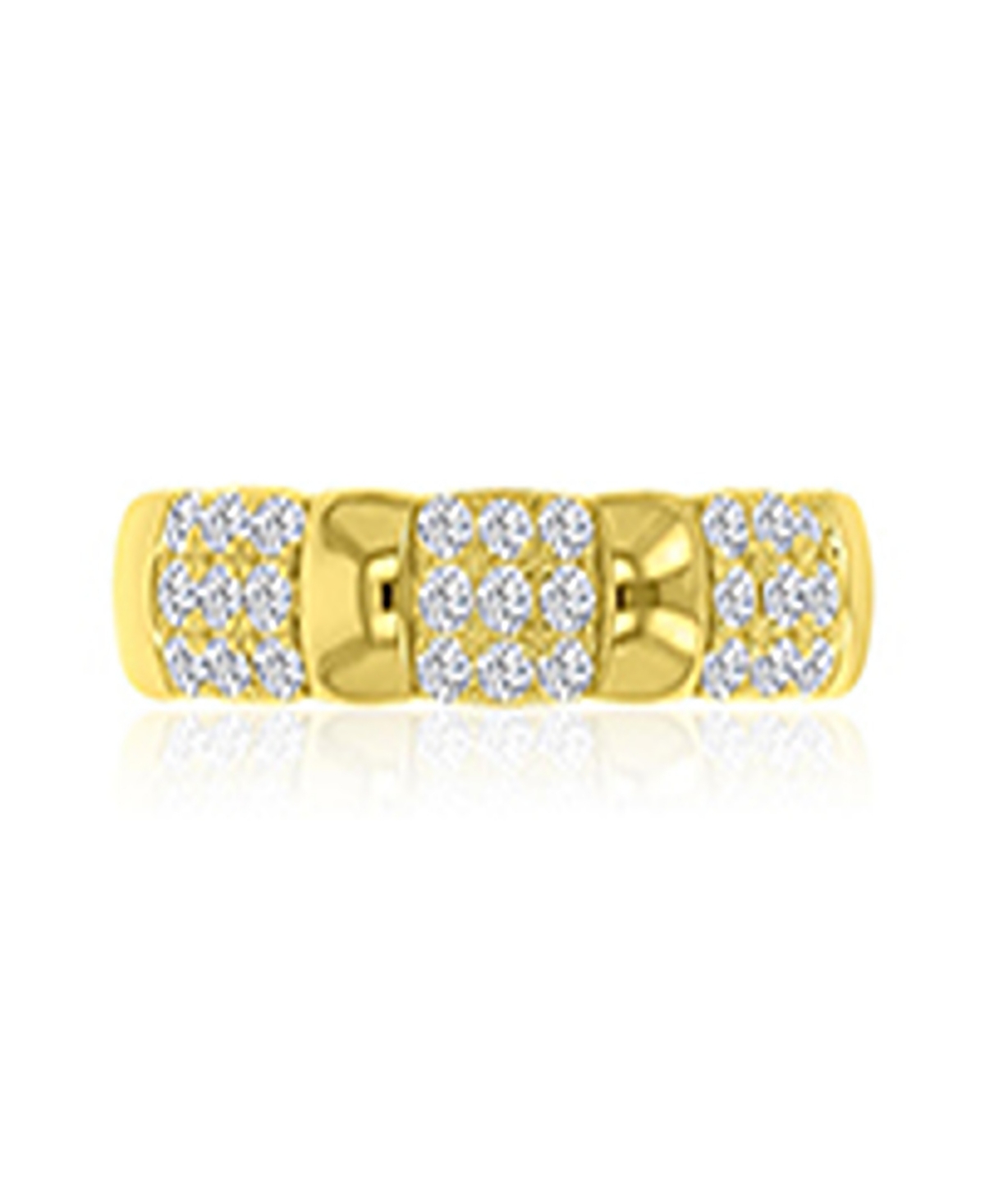 Click here for Macys Cubic Zirconia Half Pave Ring in 14k Yellow... prices
