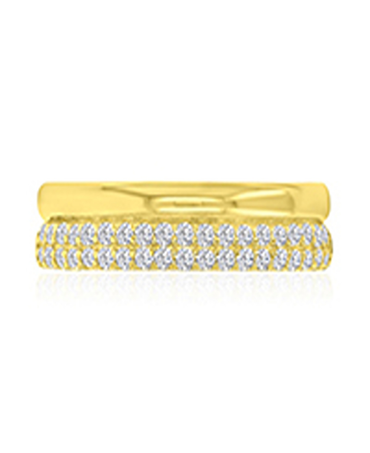 Click here for Macys Cubic Zirconia Two-Row Ring in 14k Yellow Go... prices