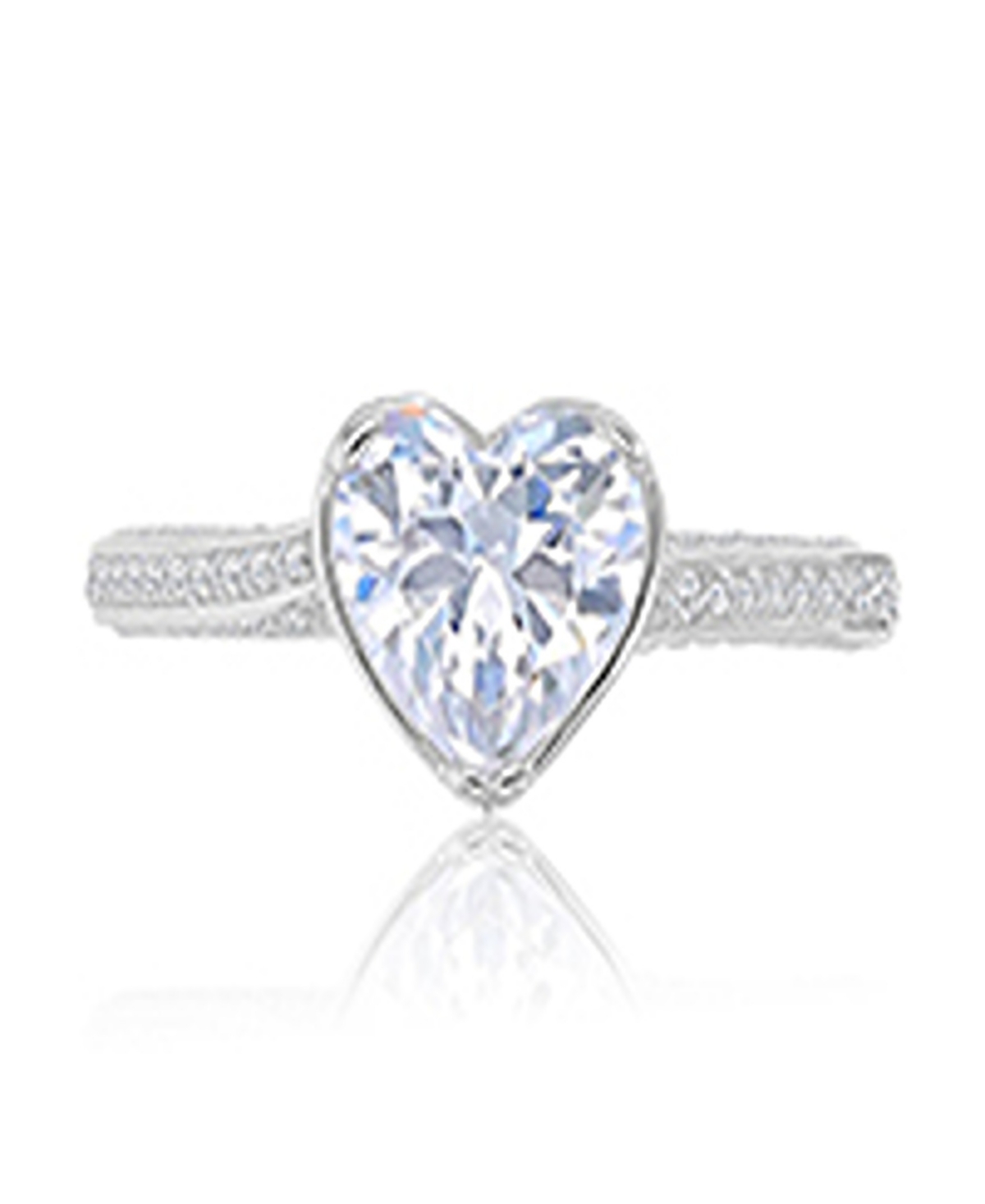 Click here for Macys Heart-Shaped Cubic Zirconia Ring in Rhodium... prices