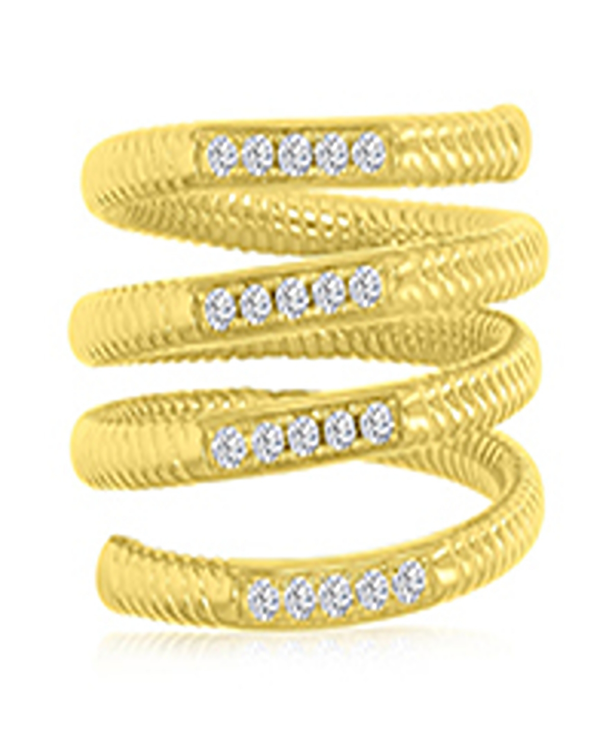 Click here for Macys Cubic Zirconia Streamlined Textured Ring in... prices