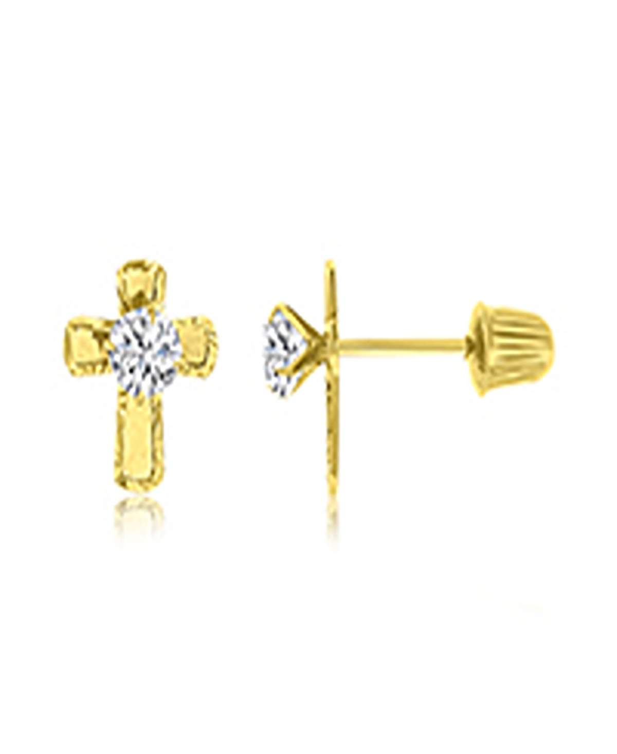 Click here for Macys Cross Stud Earrings in 14k Yellow Gold Over... prices