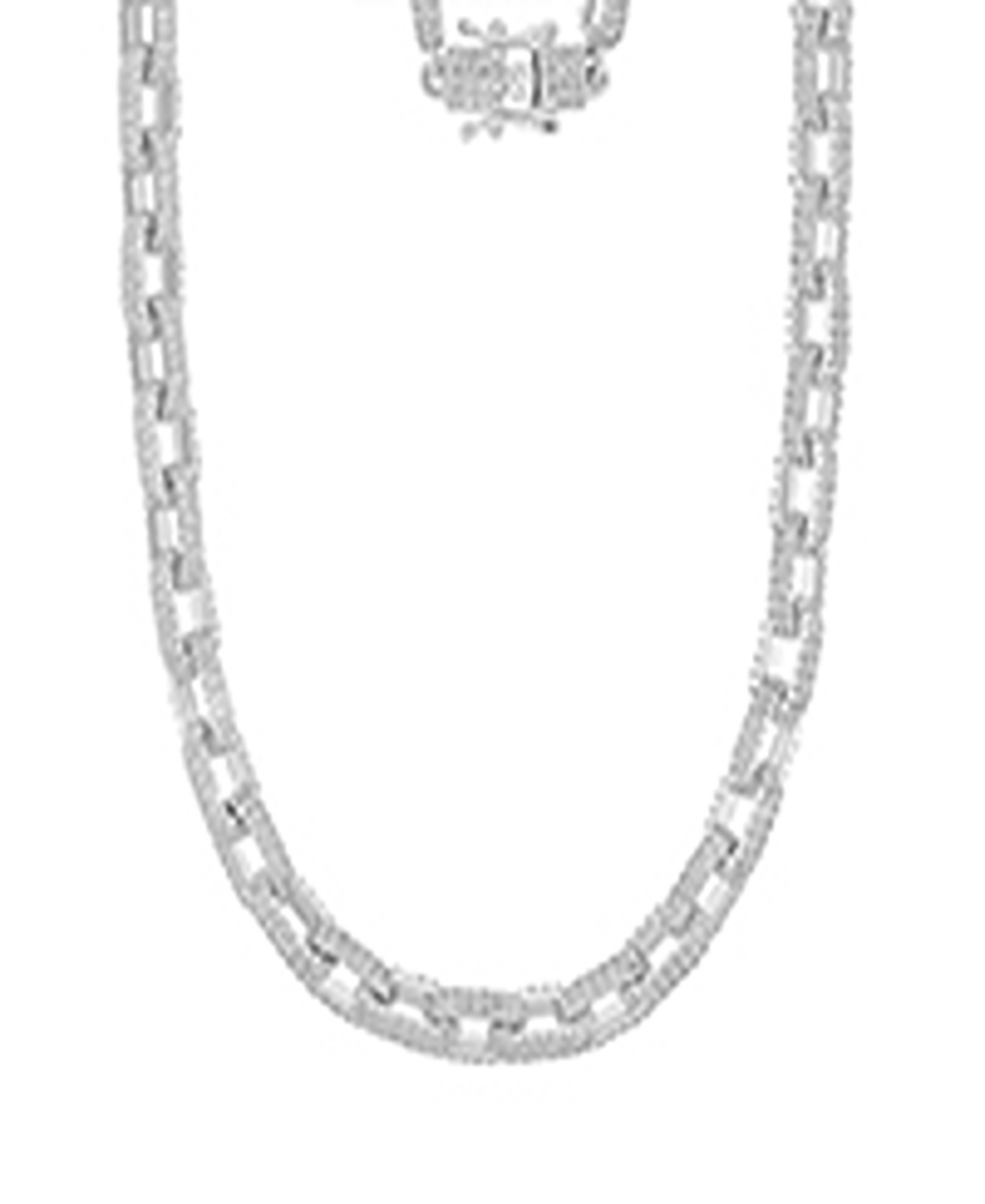 Click here for Macys Cubic Zirconia Paper Clip Chain Necklace - S... prices