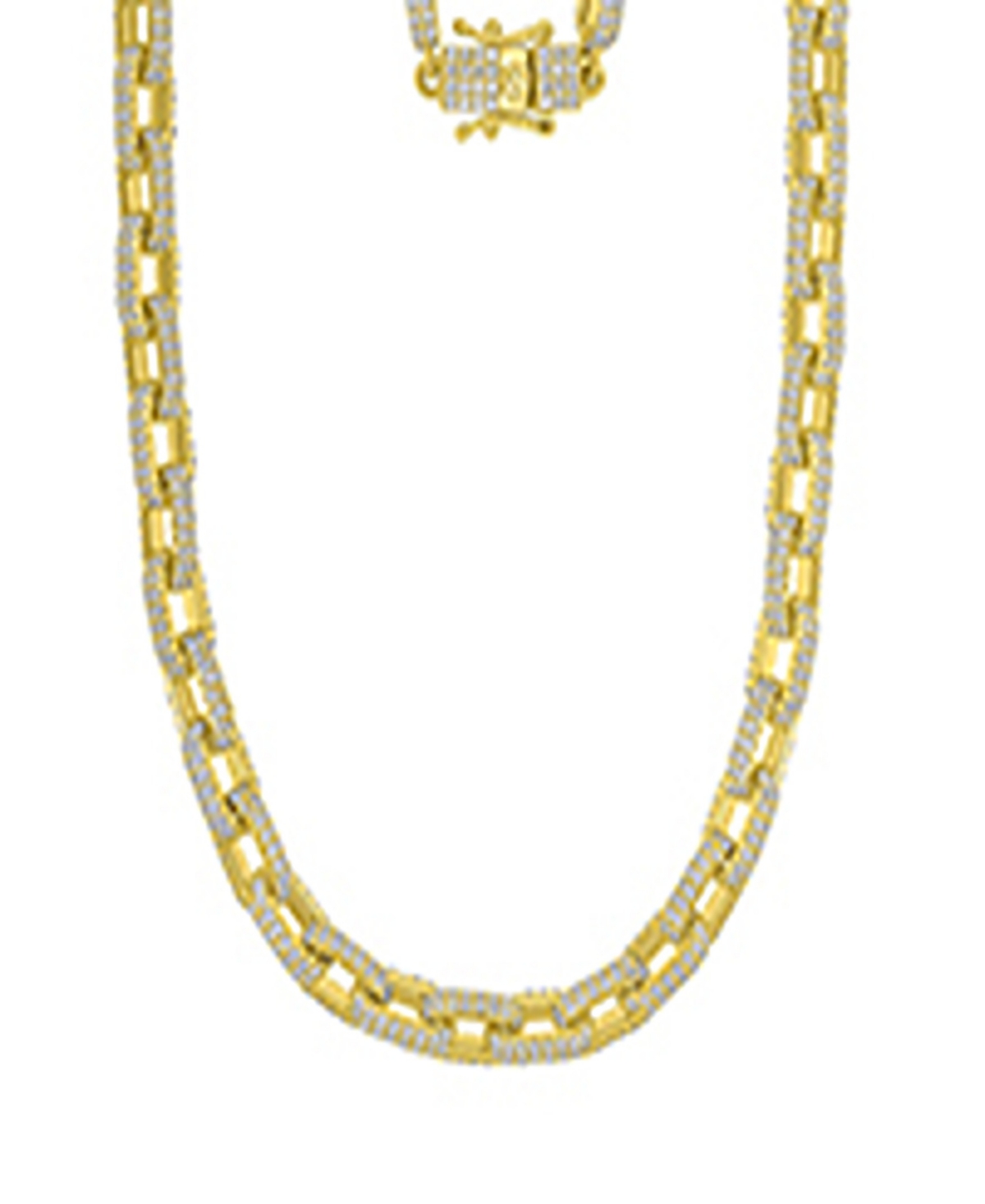 Click here for Macys Cubic Zirconia Paper Clip Chain Necklace - G... prices