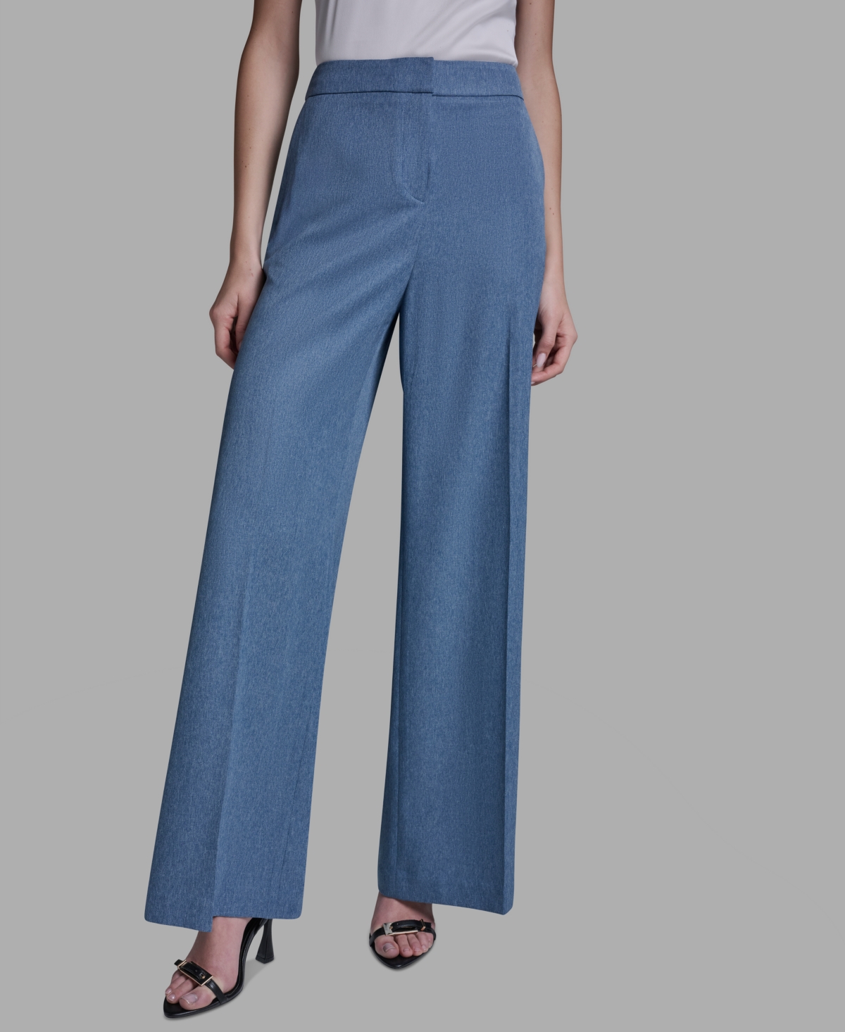 Click here for Bcbg Womens High Rise Denim Wide Leg Pants - Light... prices