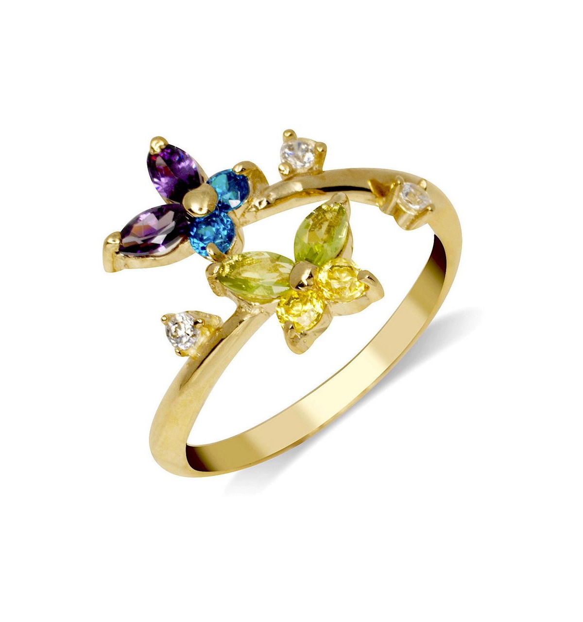 Click here for Curata Jewelry Solid 10K Gold Colorful Cubic Zirco... prices