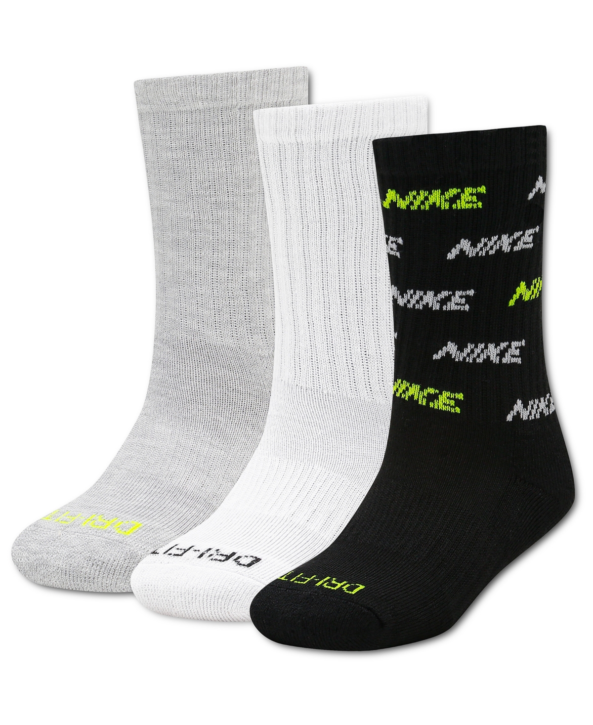 Click here for Nike Kids 5-7 Embroidered Logo Crew Socks  3-Pack... prices