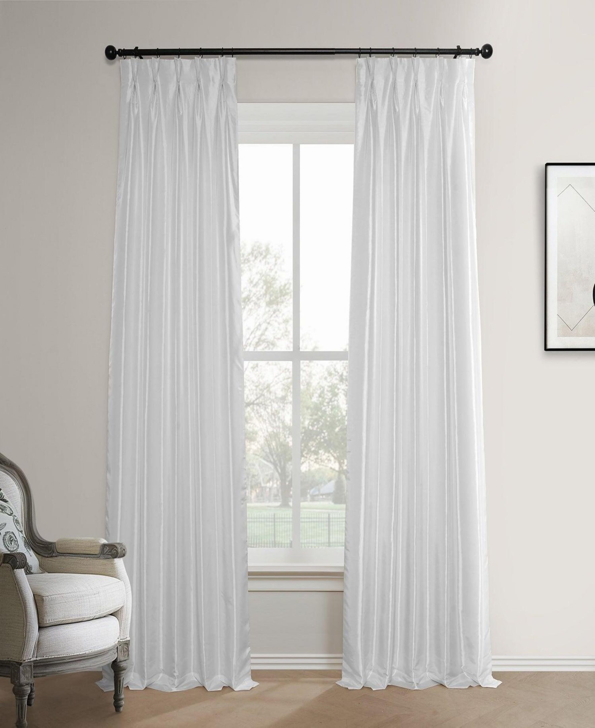 Click here for Half Price Drapes French Pleat Faux Silk Taffeta B... prices