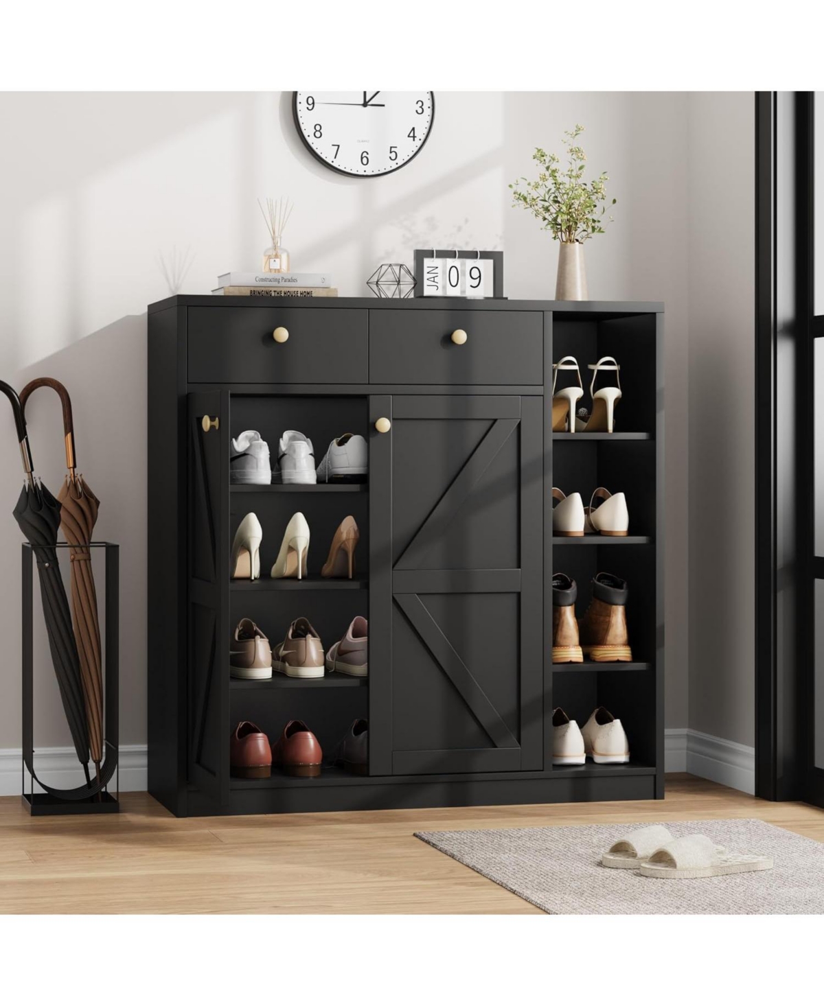 Click here for gaomon 42" Wood Modern Shoe Cabinet with Barn... prices