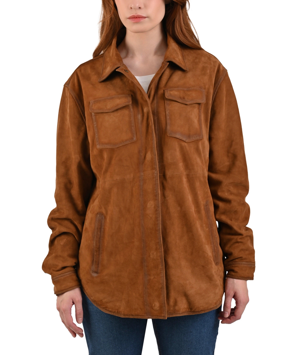 Click here for Frye Womens Goat Suede Jacket - Light brown prices