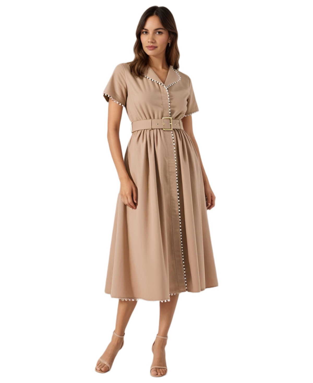 Click here for Modenaire Womens Solene Short Sleeve Collared Acce... prices