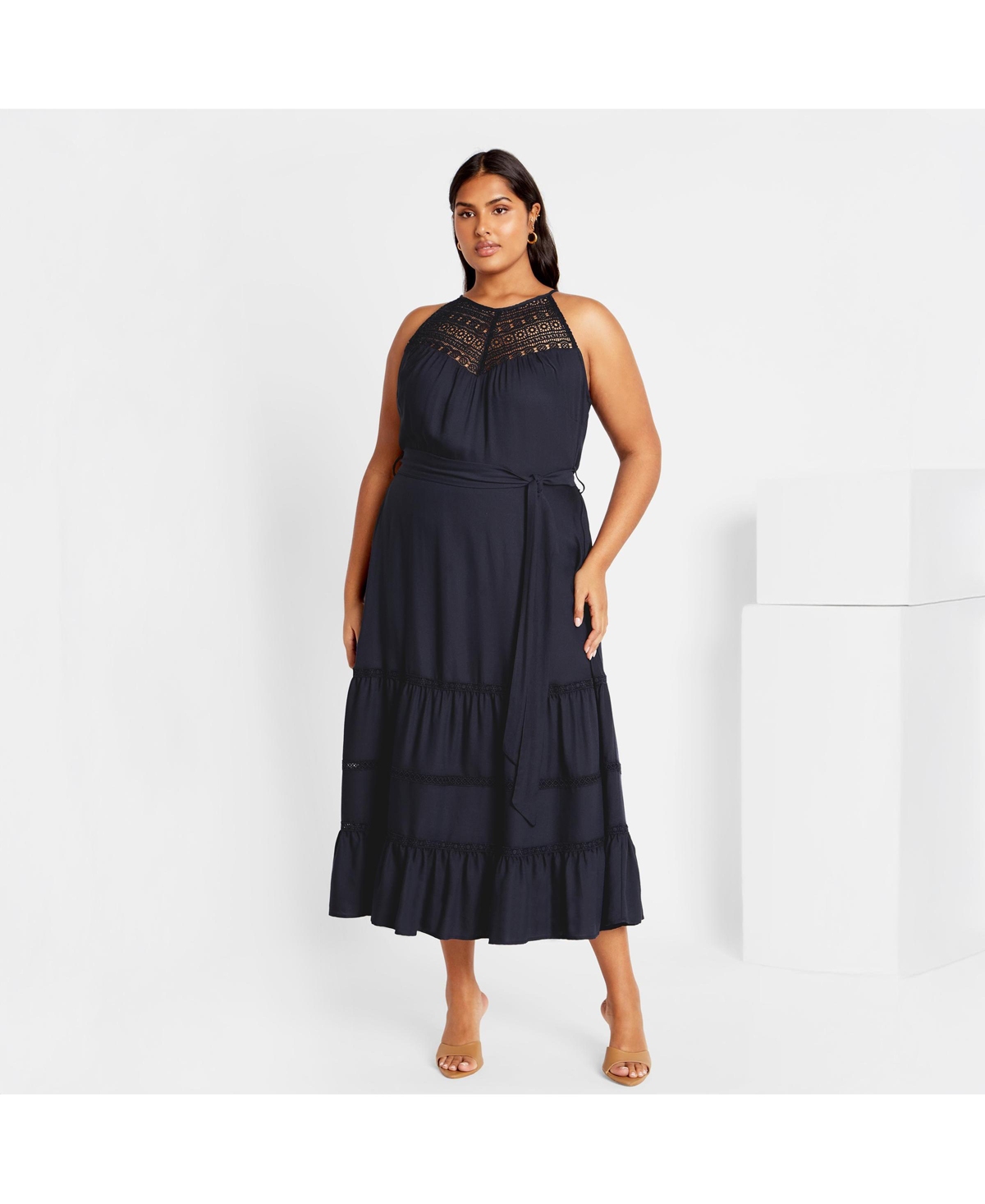 Click here for City Chic Womens Alessia Dress - Navy prices