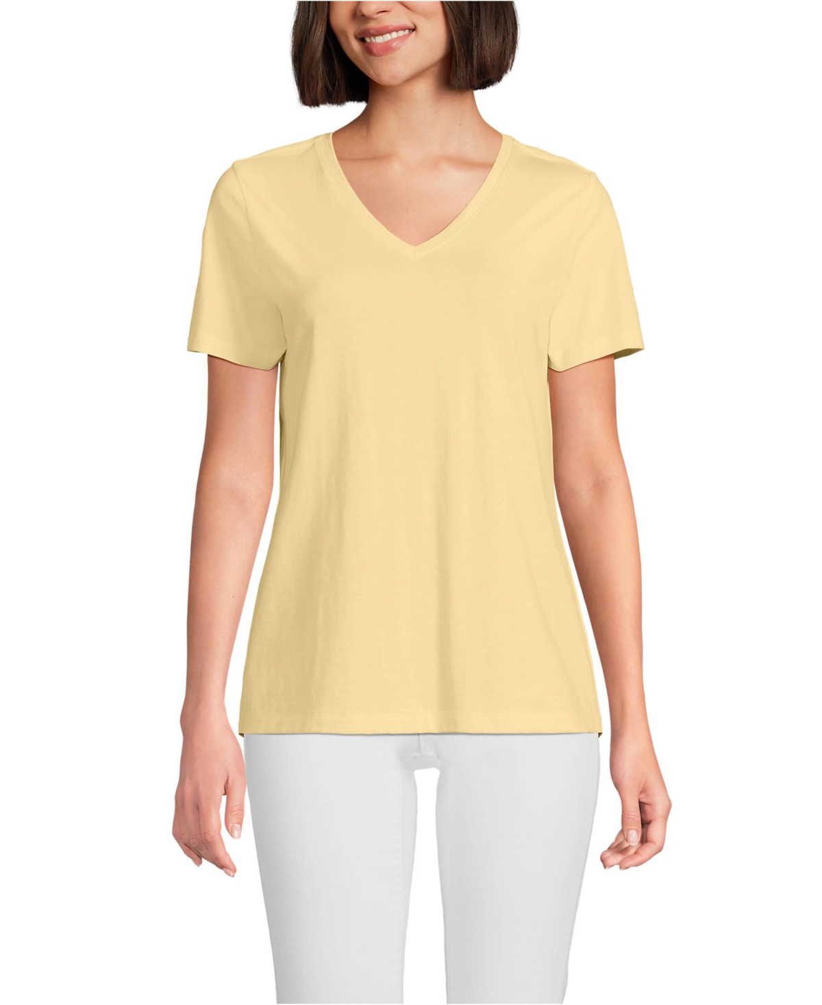Click here for Lands End Womens Relaxed Supima Cotton V-Neck T-Sh... prices