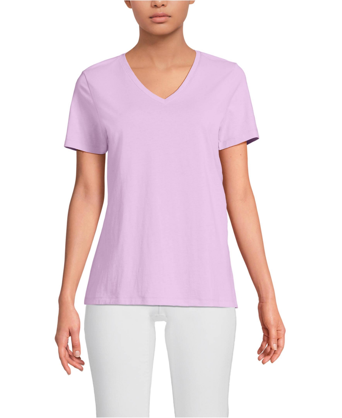 Click here for Lands End Womens Relaxed Supima Cotton V-Neck T-Sh... prices
