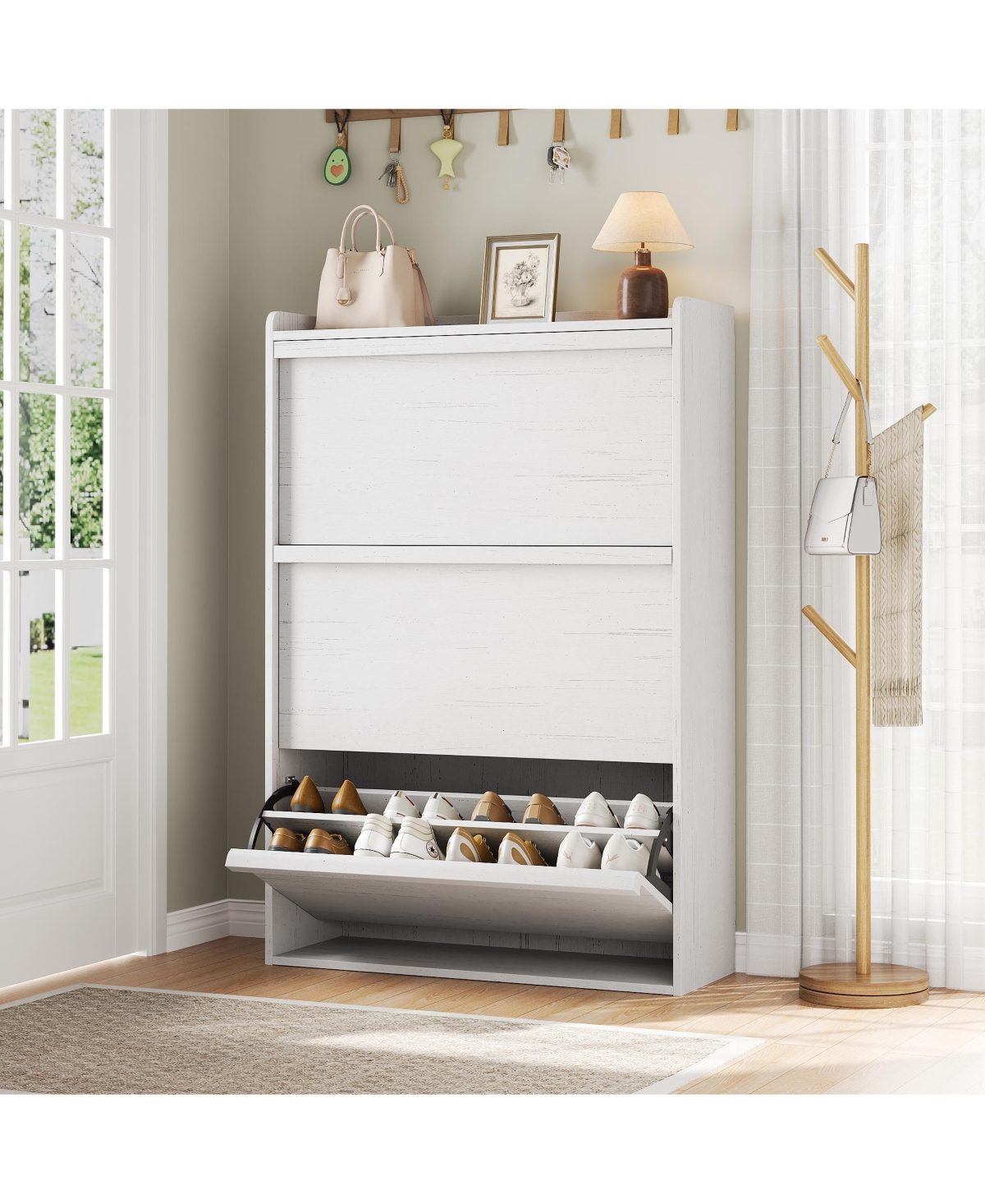 Click here for gaomon Freestanding Shoe Cabinet - 3 Flip Drawers... prices