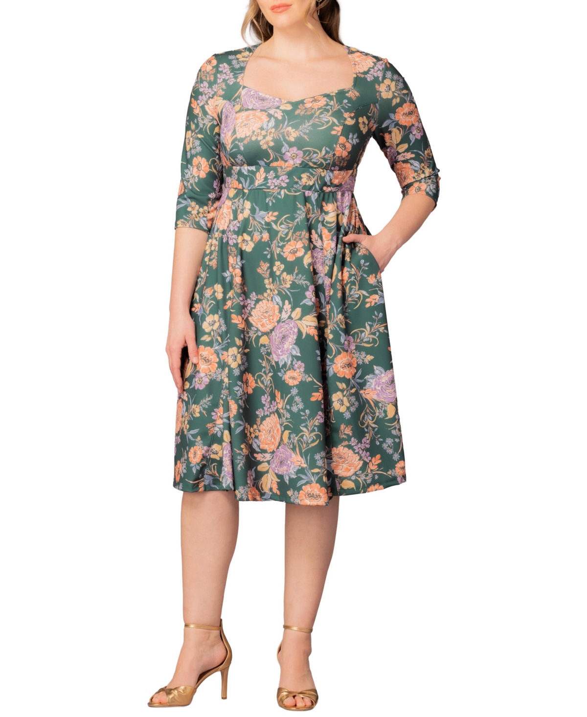 Click here for Kiyonna Plus Size Royal Sweetheart Cocktail Dress... prices