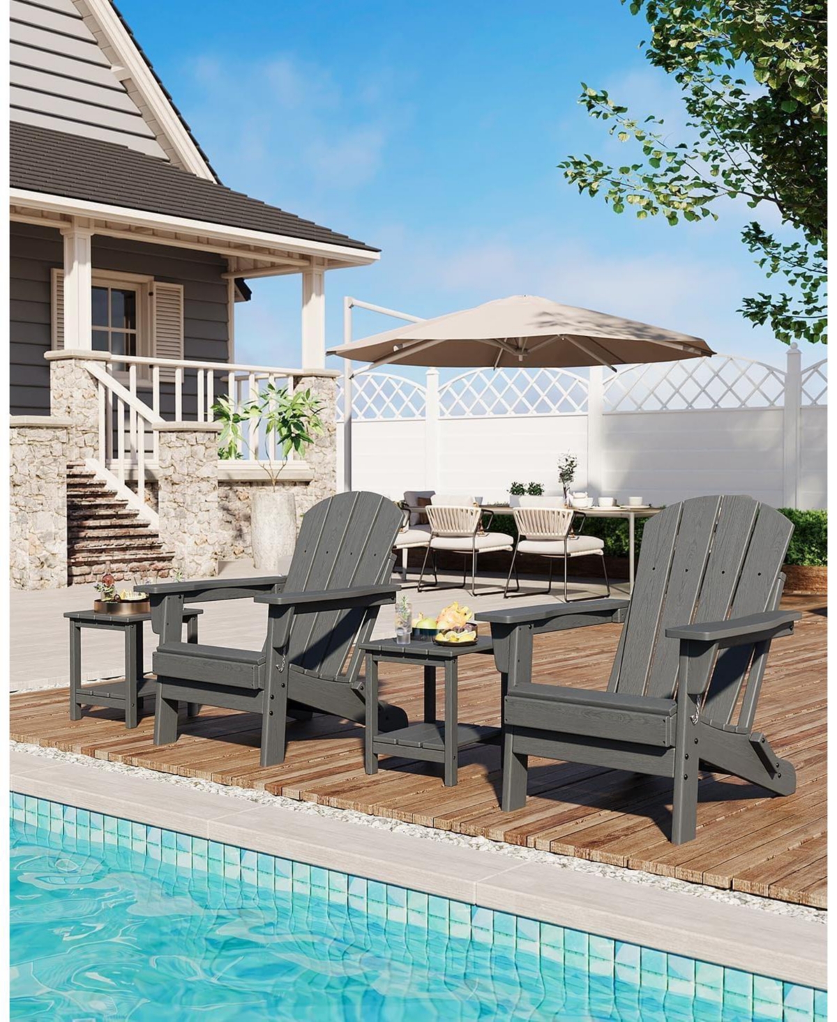 Click here for gaomon Set of 4 Folding Adirondack Chairs  Hdpe Pl... prices