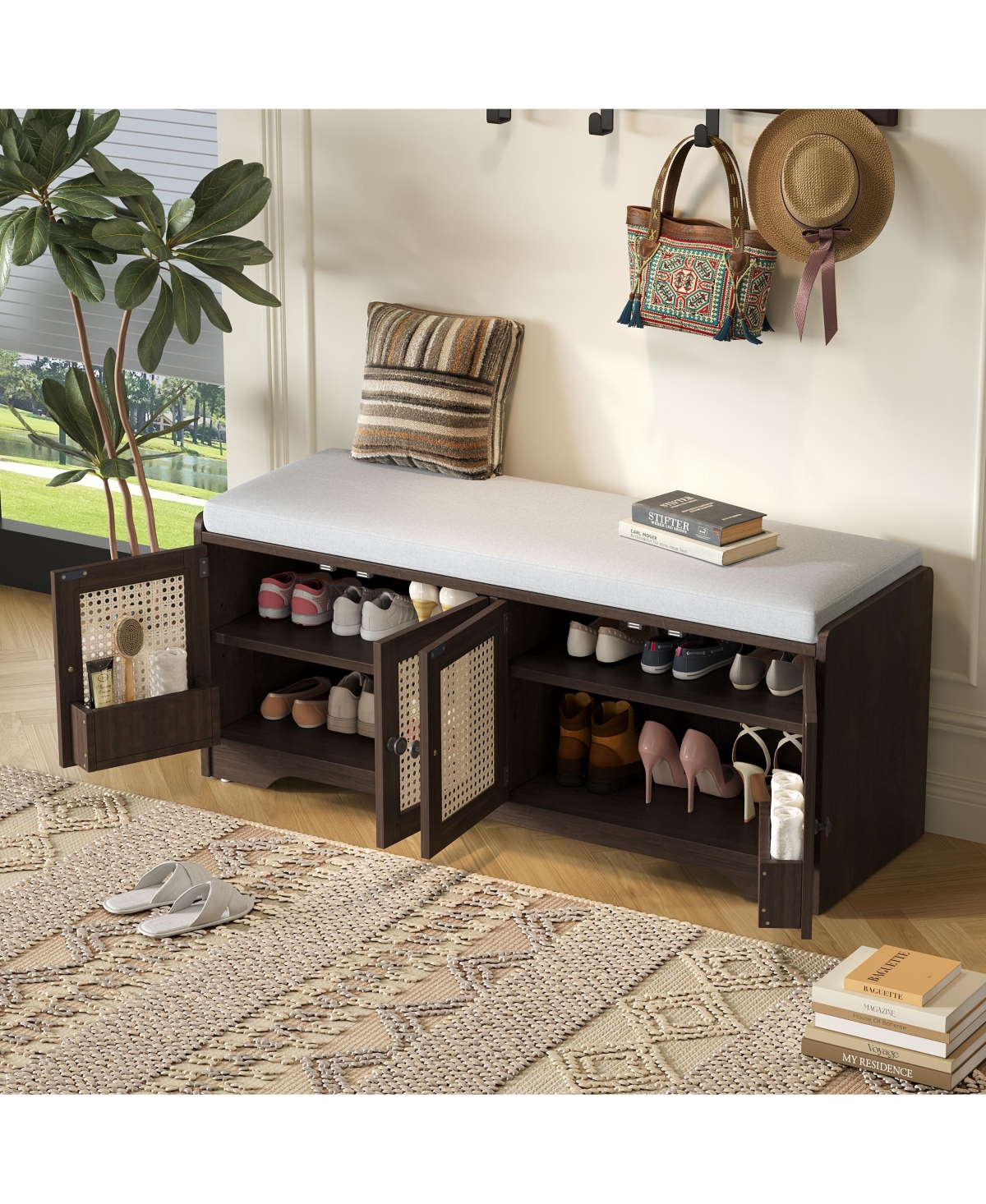 Click here for Rainsken Rustic Storage Bench - Wood Shoe Cabinet... prices