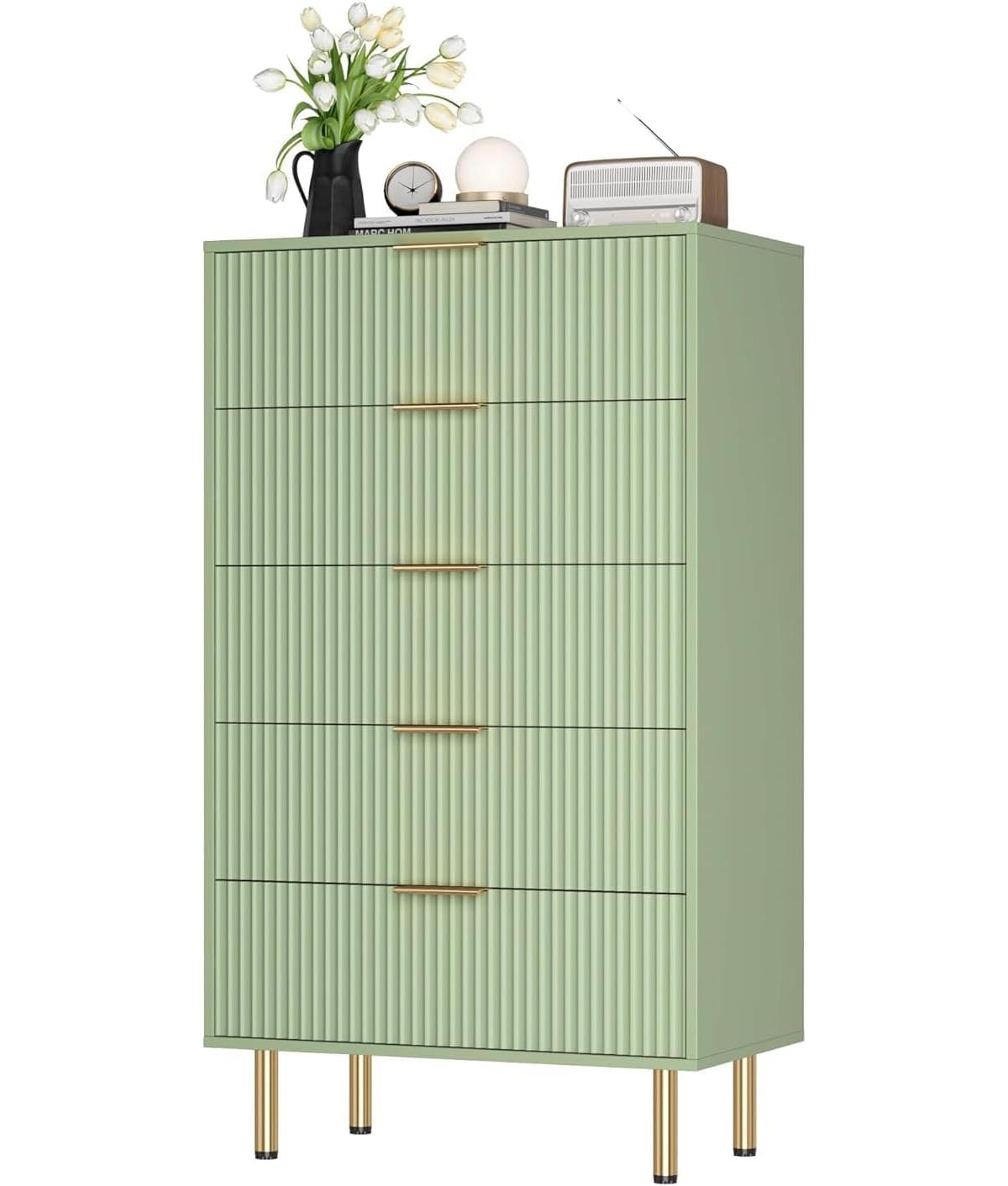 Click here for gaomon 5 Drawer Dresser Fluted Dresser for Bedroom... prices