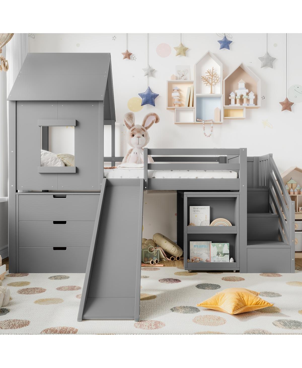 Click here for Streamdale Furniture Twin Loft Bed with Storage  D... prices