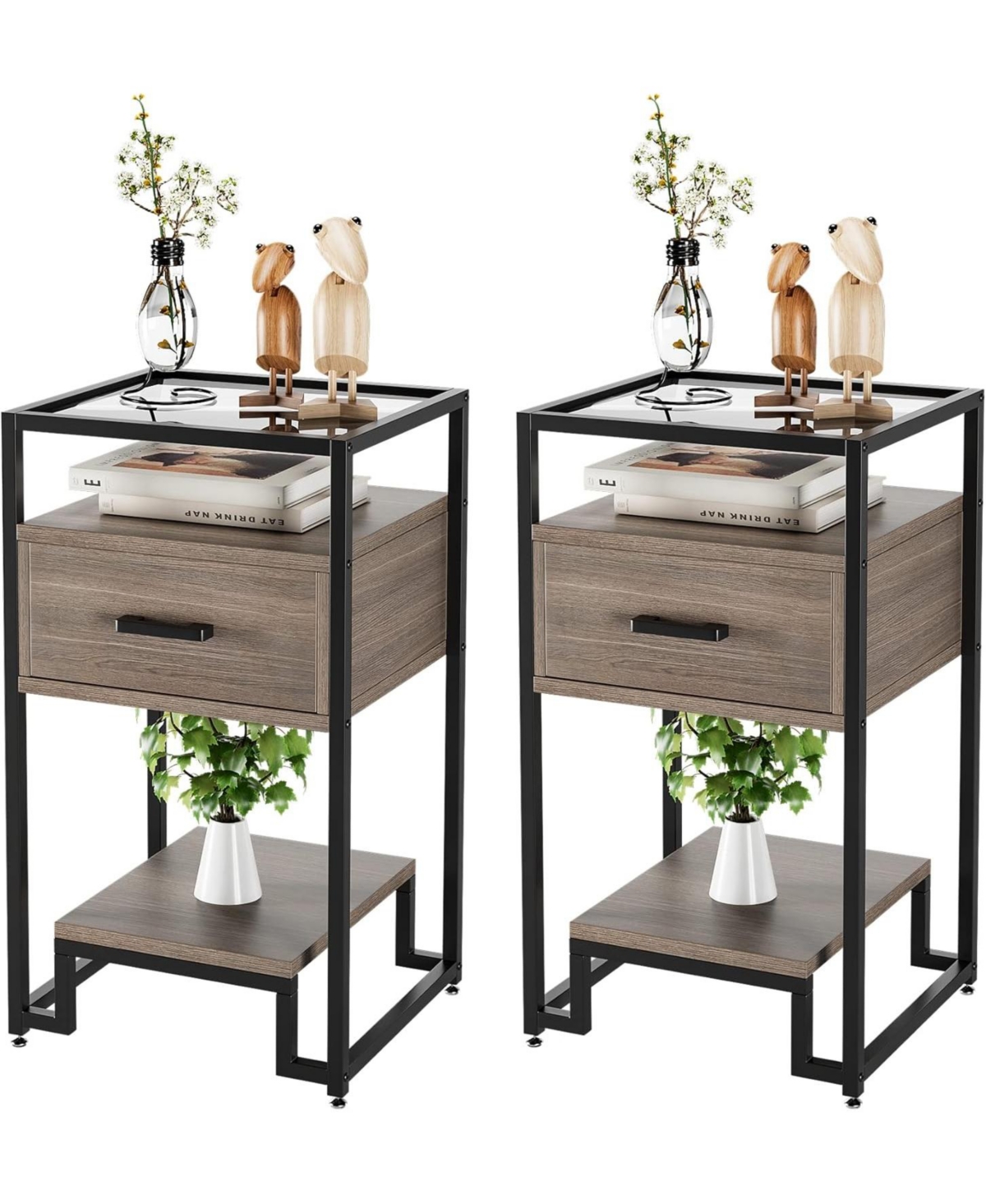 Click here for gaomon Nightstand Set of 2  End Table with Storage... prices