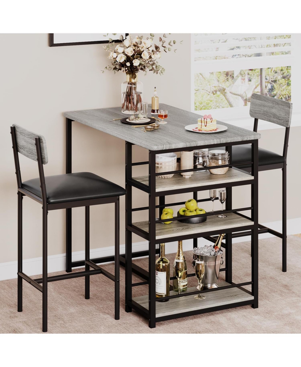 Click here for gaomon Kitchen Table Set  3 Piece Dining Table and... prices