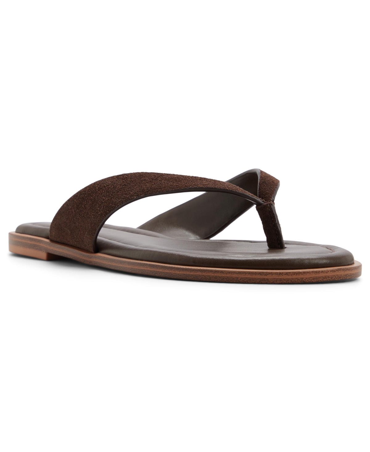 Click here for Aldo Womens Autumnlee Thong Flat Sandals - Brown S... prices
