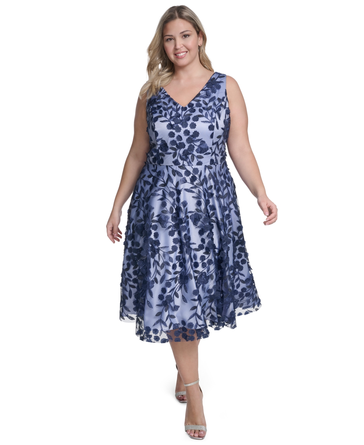 Click here for Eliza J Plus Size Sleeveless V-Neck Midi Dress - N... prices