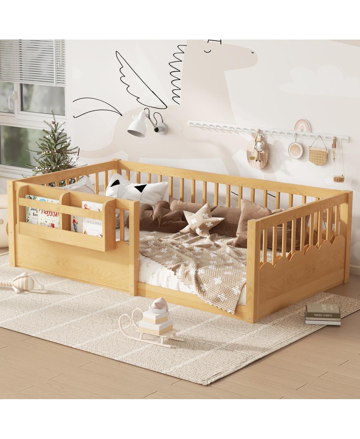 Click here for Streamdale Furniture Twin Floor Bed with Fence & B... prices