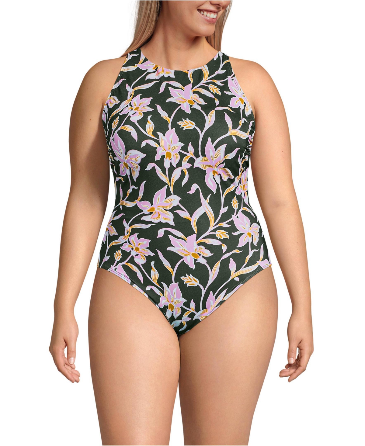 Click here for Lands End Plus Size Tugless High Neck Portrait Bac... prices