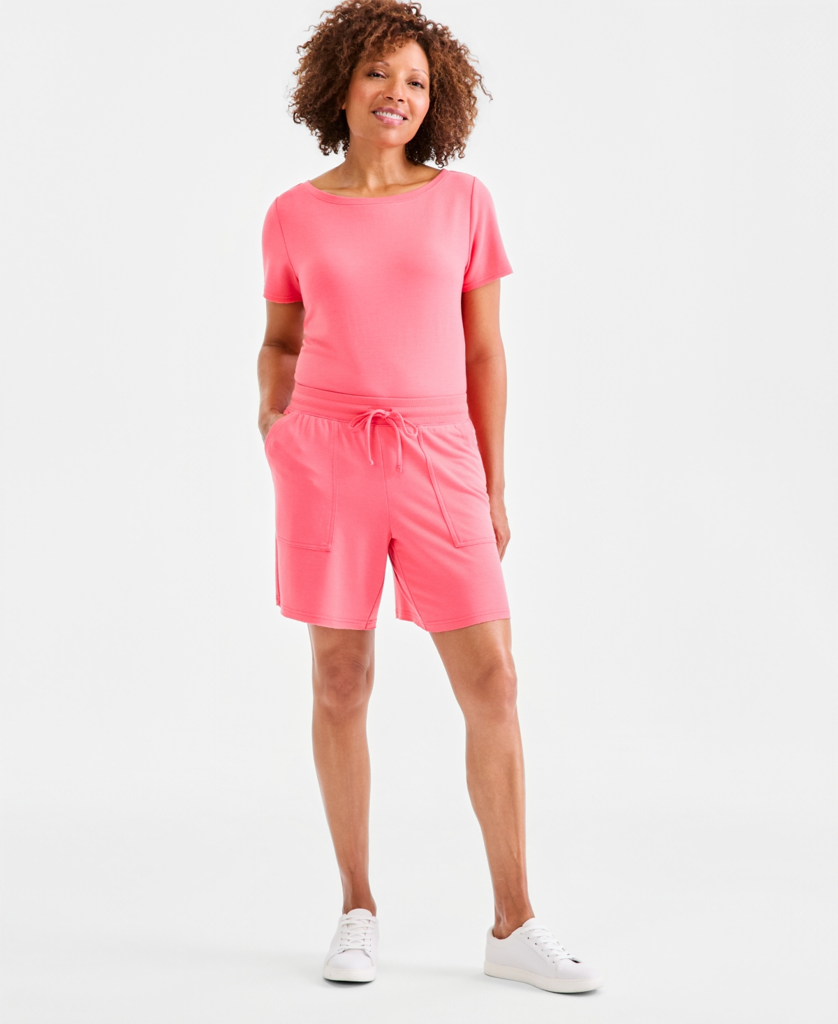 Click here for Style & Co Petite Lux French Terry Knit Pull-On Sh... prices