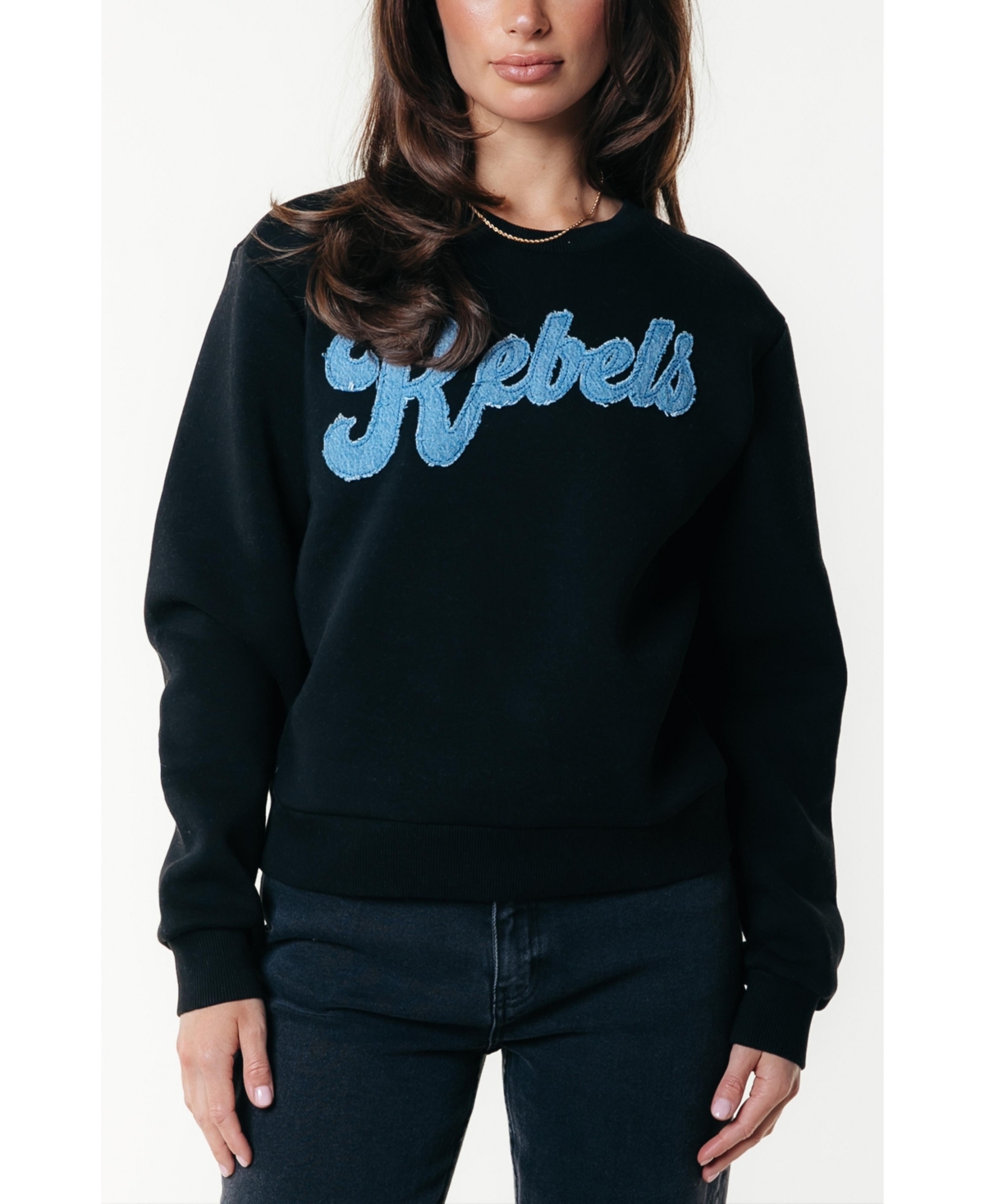 Click here for Colourful Rebel Womens Denim Patch Relaxed Sweat -... prices