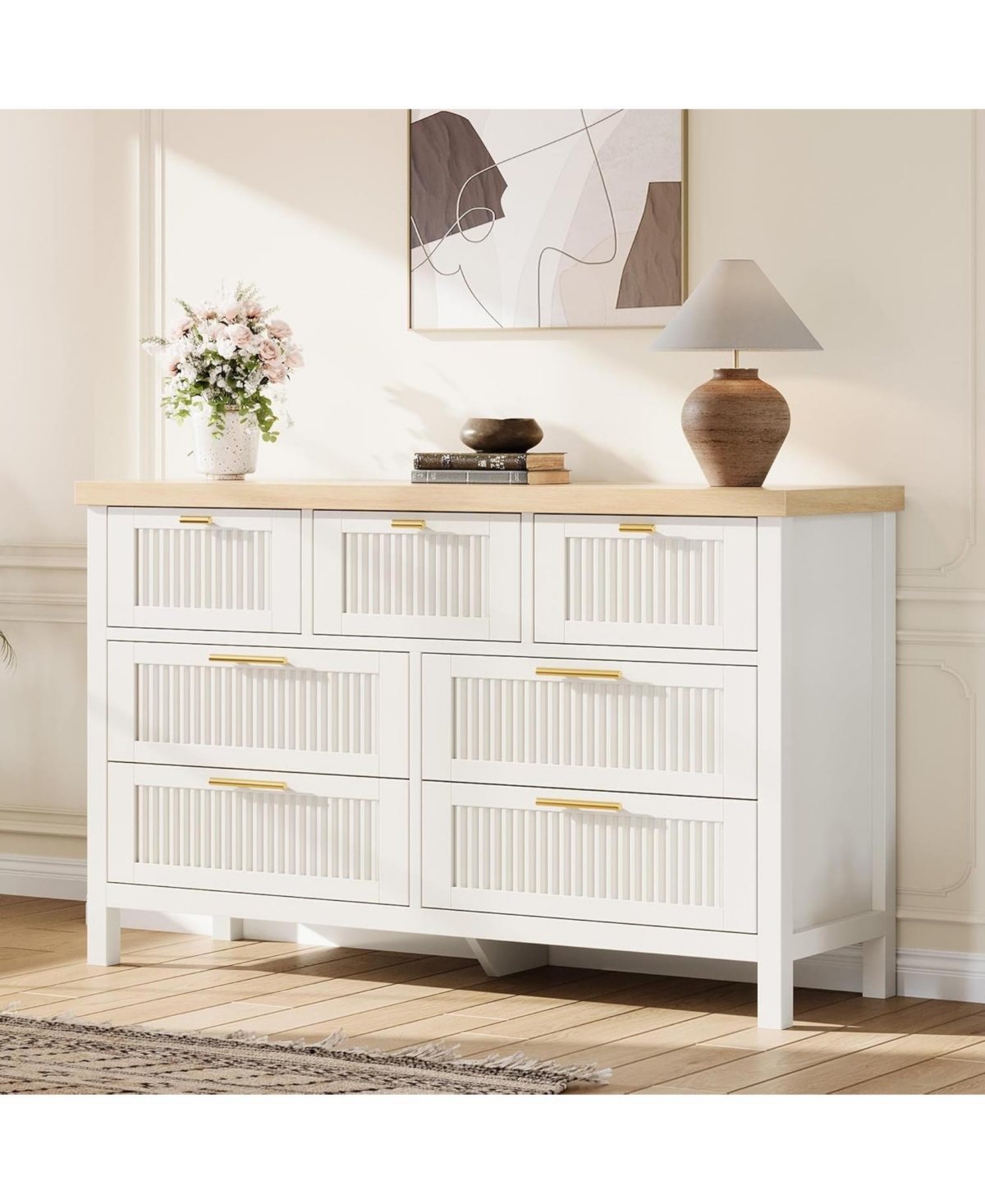 Click here for gaomon Fluted Dresser for Bedroom with 7 Drawers... prices