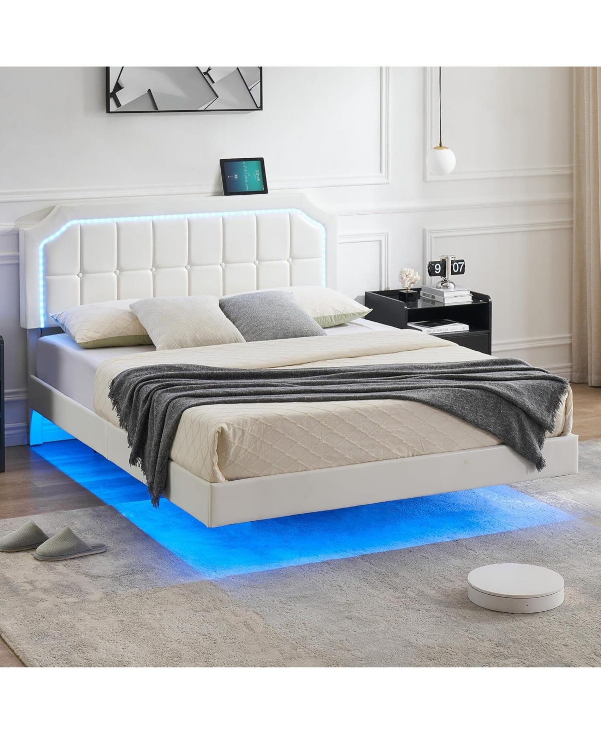 Click here for gaomon Floating Bed Frame with Rgb Led Lights Head... prices