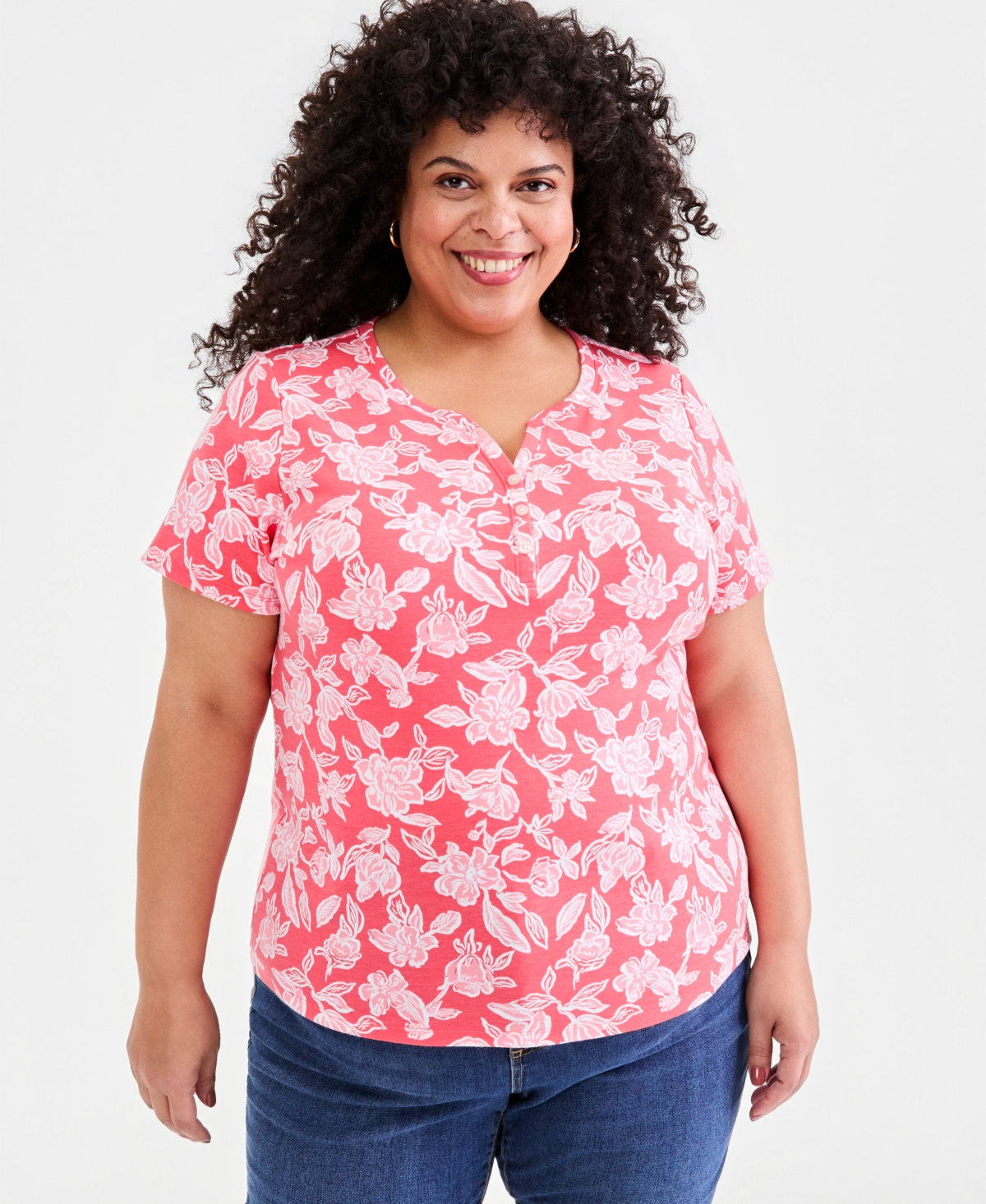 Click here for Style & Co Plus Size Short-Sleeve Henley Top  Excl... prices