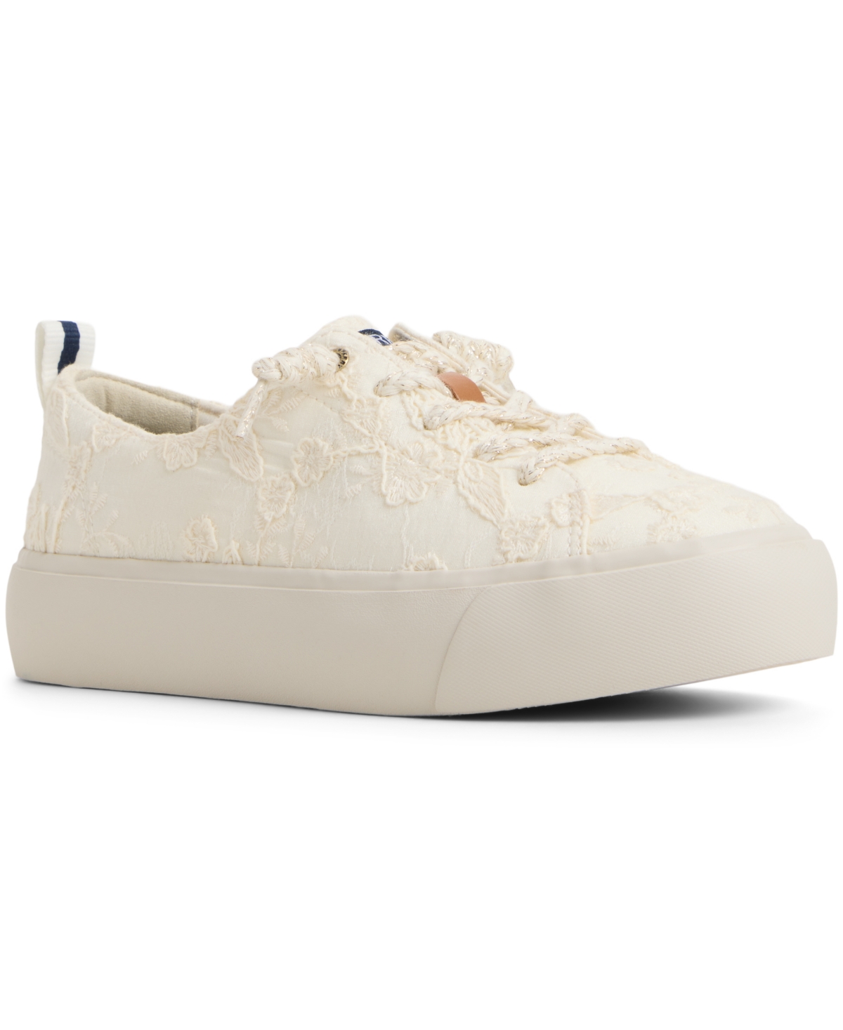 Click here for Sperry Womens Cove Lace-To-Toe Sneakers - Cream prices