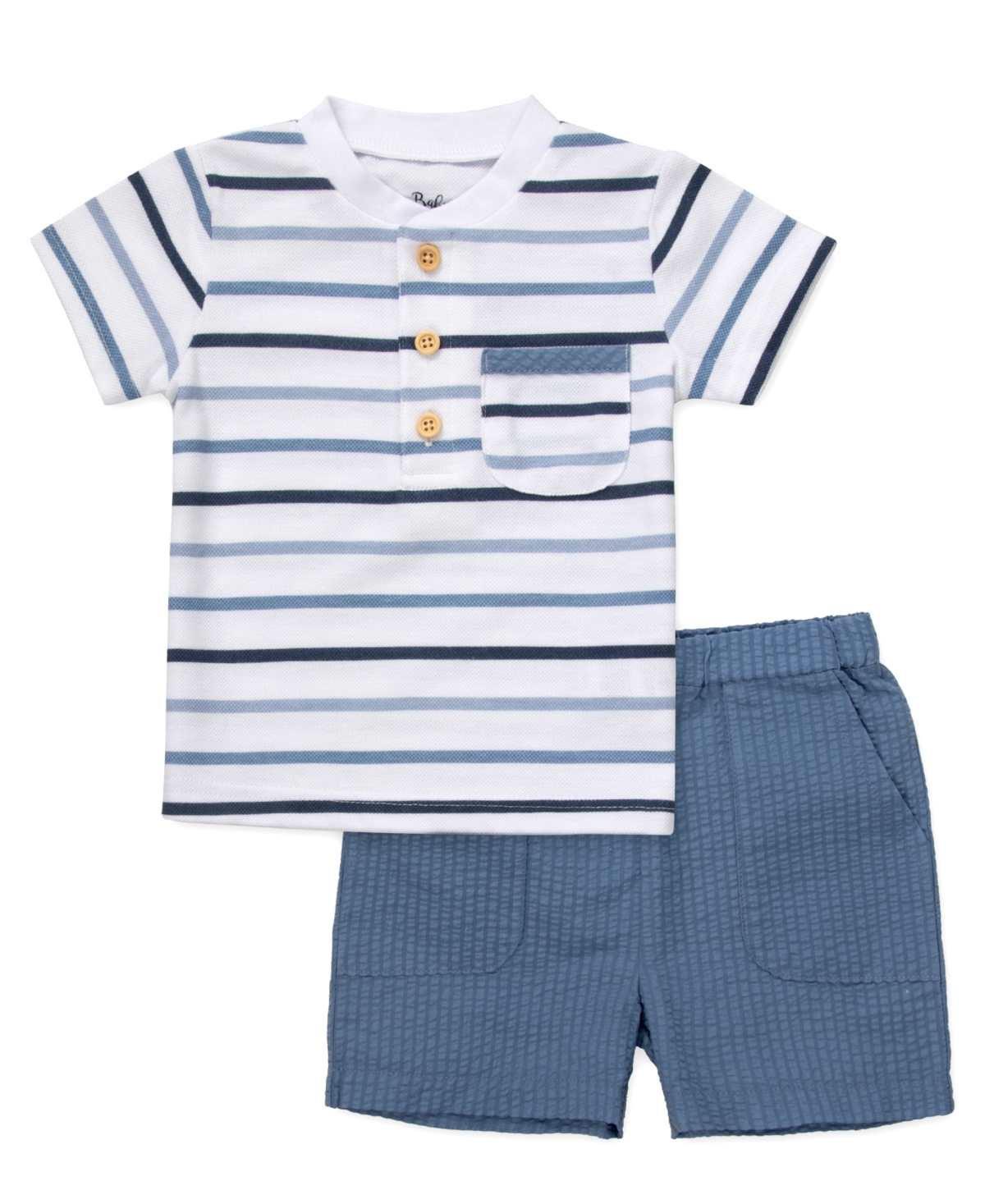 Click here for Baby Essentials Baby Boys Striped Top and Textured... prices