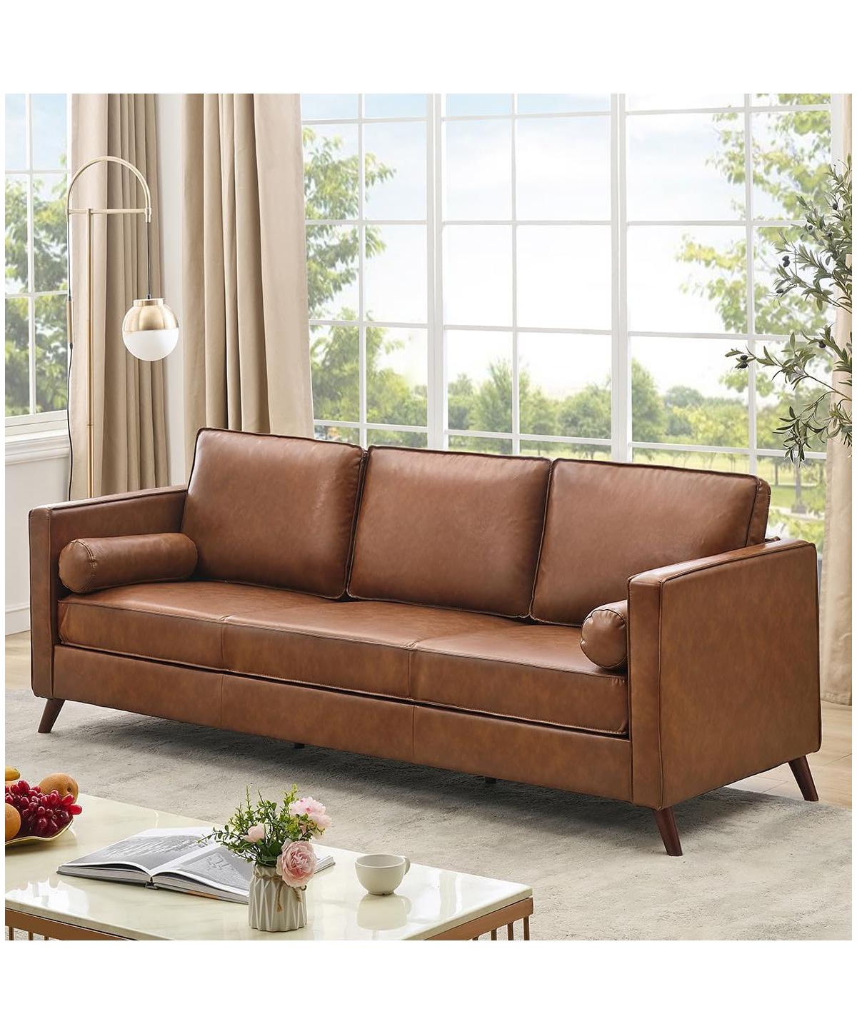Click here for Gaomon Mid Century Modern Leather Sofa for Living... prices