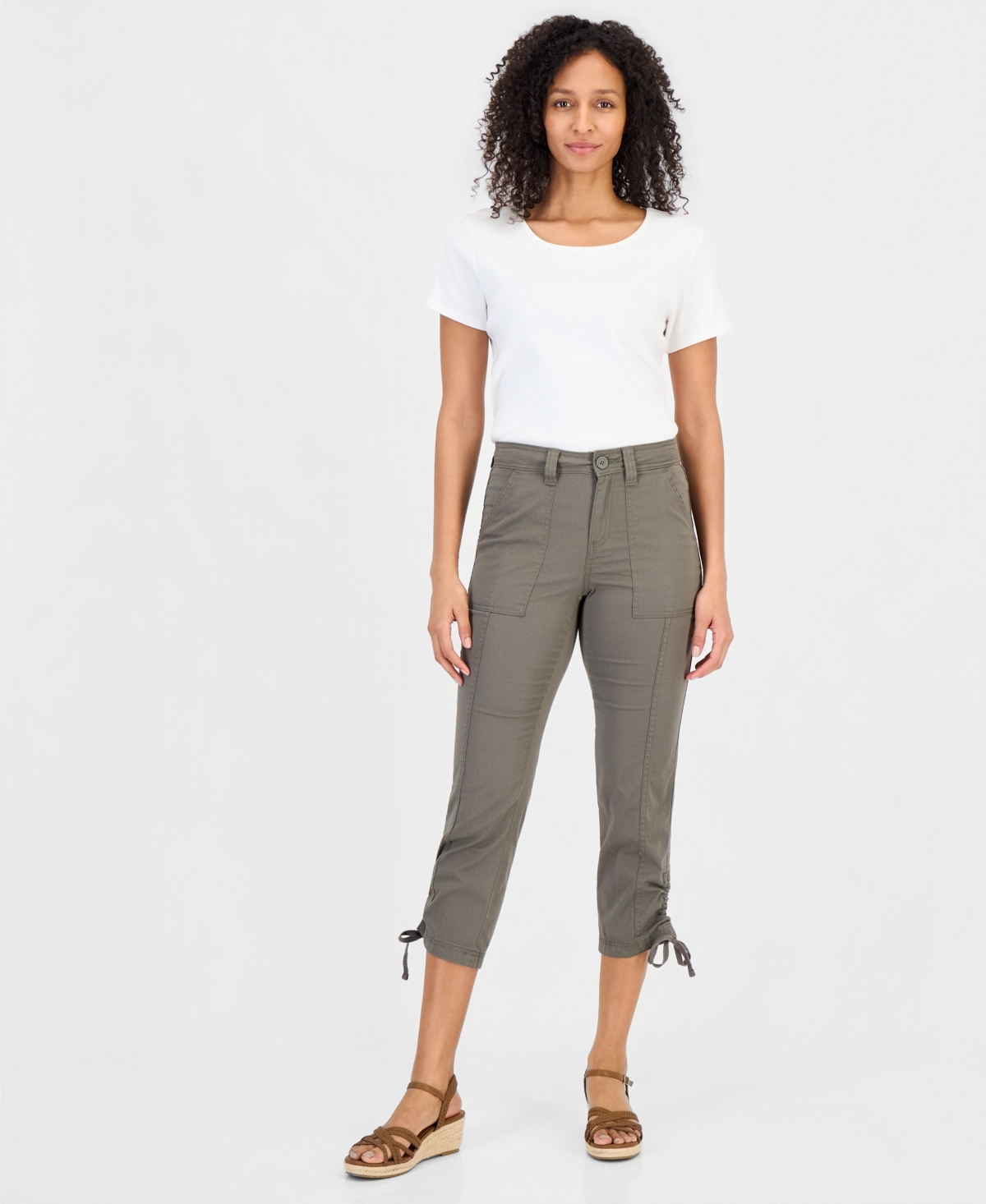 Click here for Style & Co Womens Mid Rise Tie-Hem Ankle Pants  Ex... prices