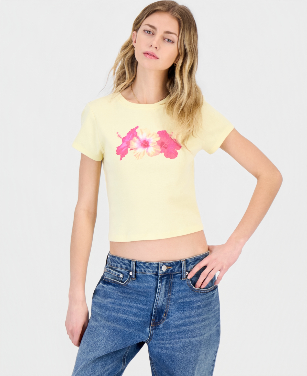 Click here for Self Esteem Juniors Hibiscus Graphic T-Shirt - Dou... prices