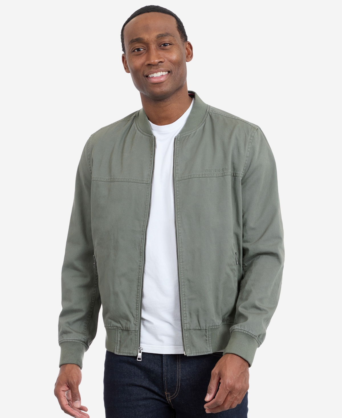 Click here for Tommy Hilfiger Mens Collared Bomber Jacket - Milit... prices