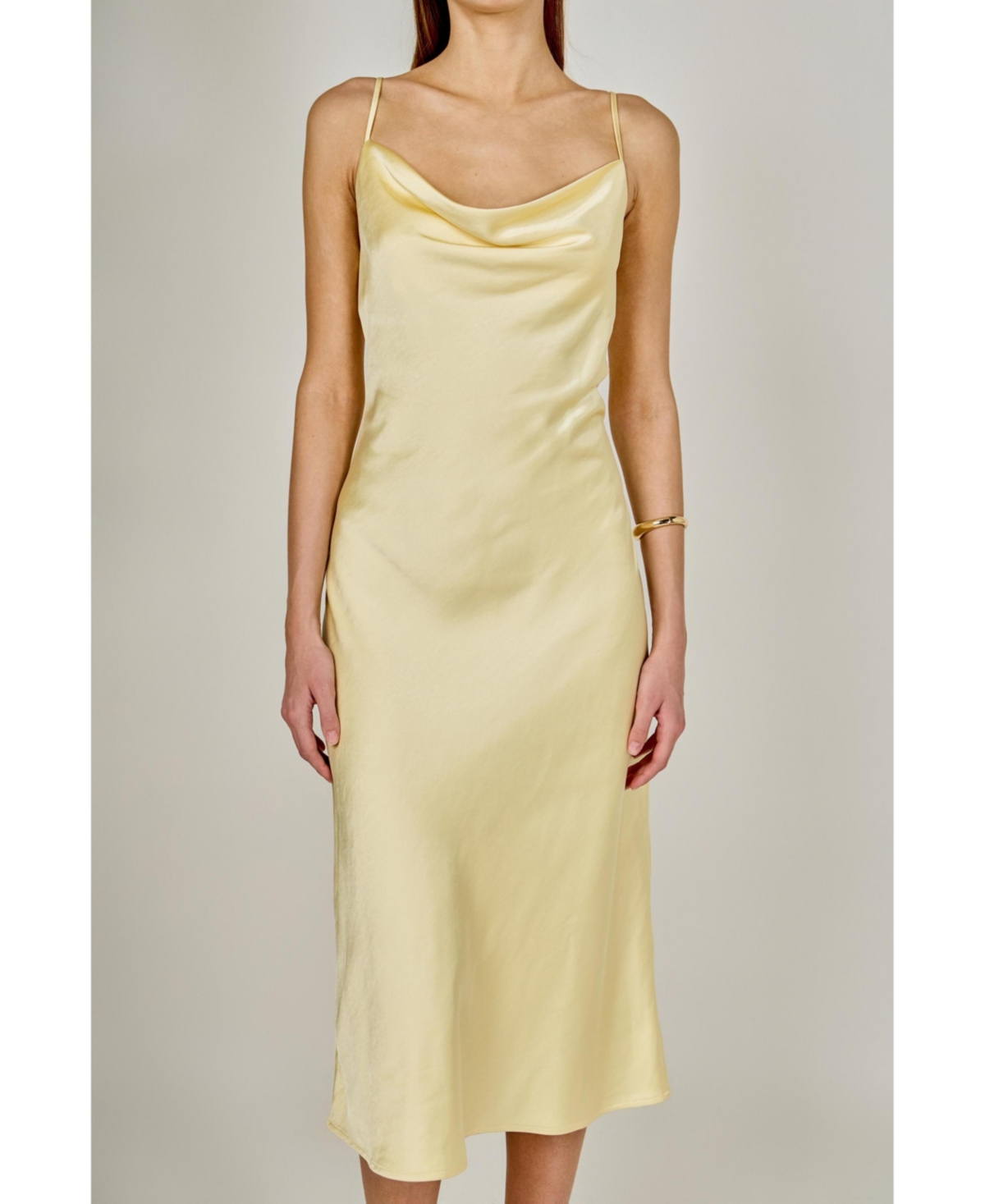Click here for endless rose Womens Satin Midi Dress - Lemon prices